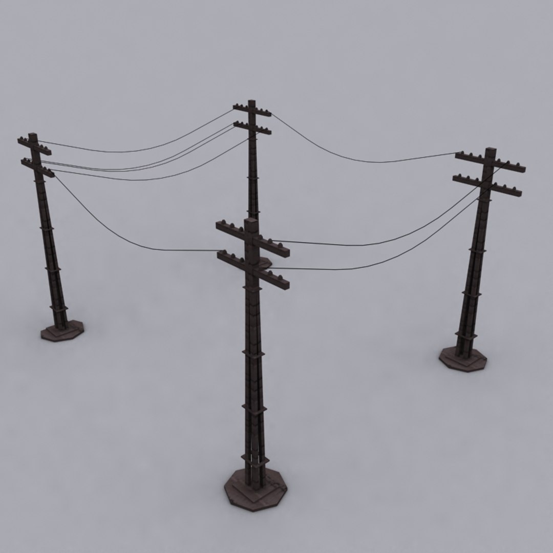 Old Stobie Pole 3d Model