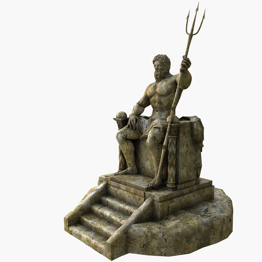 3d obj poseidon statue