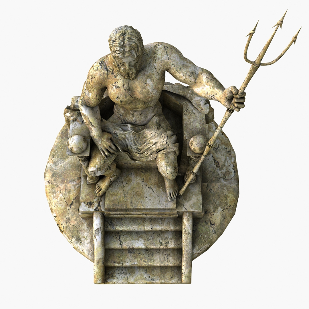3d obj poseidon statue