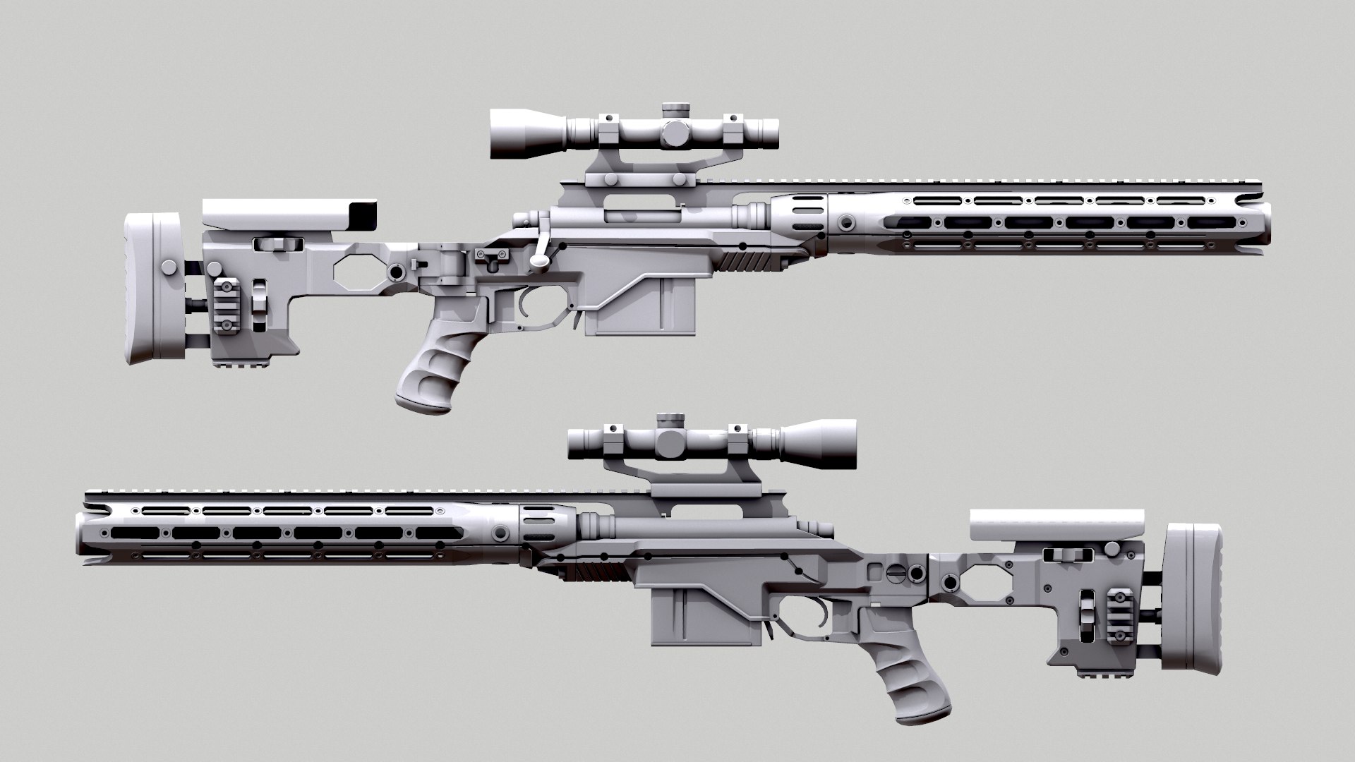 Rifle Remington 700 Racs 3d Model