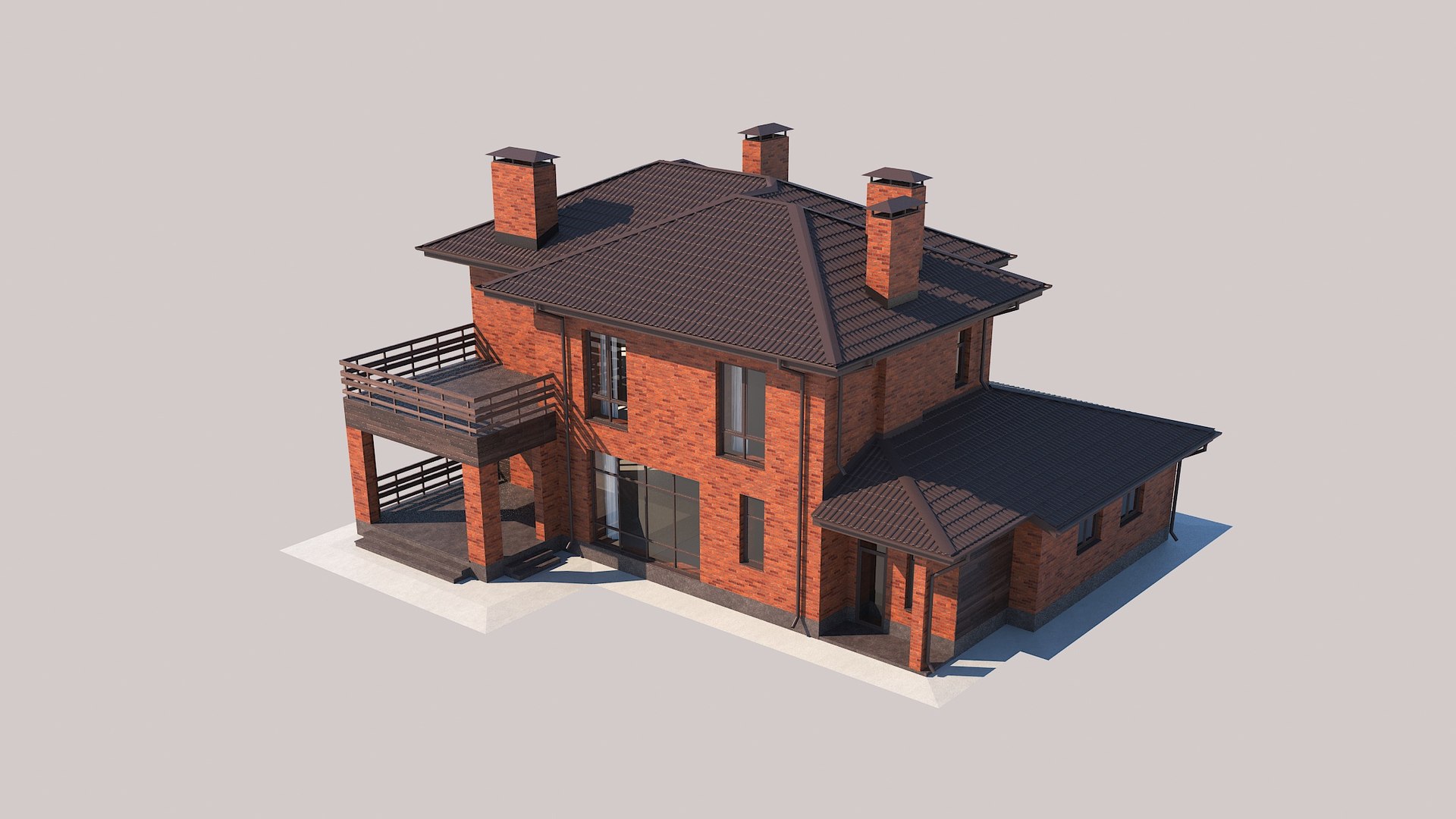 Red Brick Building 3D Model - TurboSquid 1562515