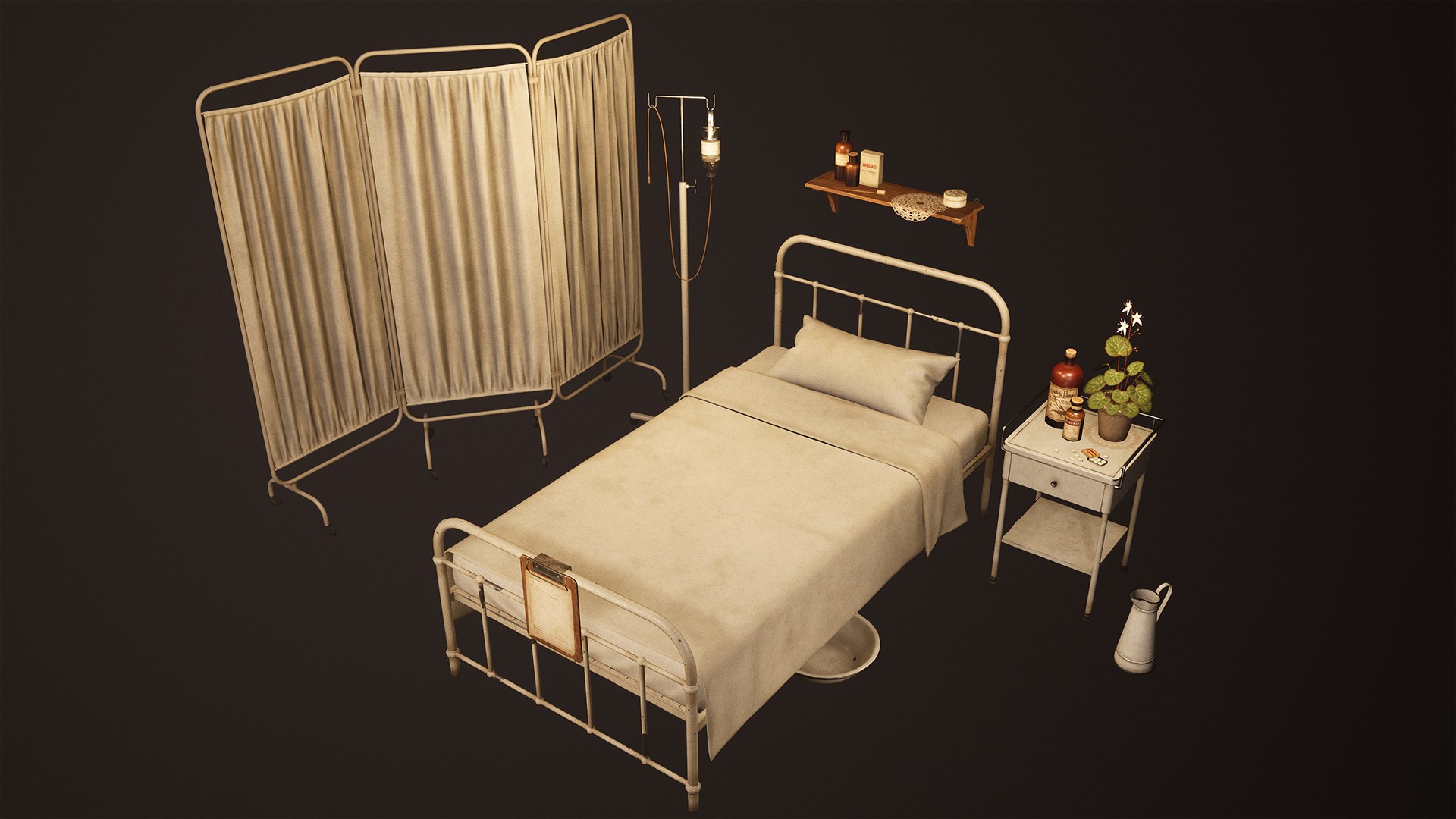 Victorian Hospital Props Pack 3D model - TurboSquid 2160355