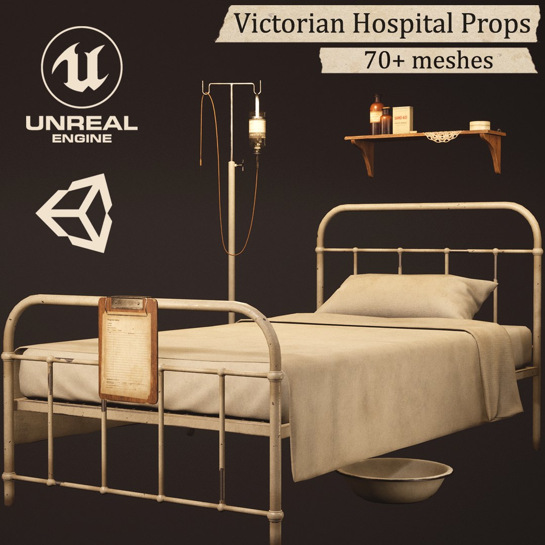 Victorian Hospital Props Pack 3D model - TurboSquid 2160355