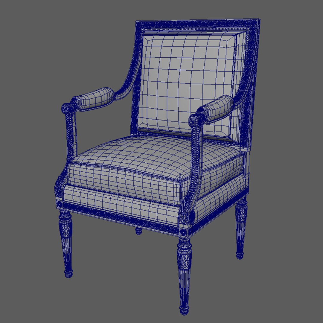 Baroque chair 3D model - TurboSquid 1405663