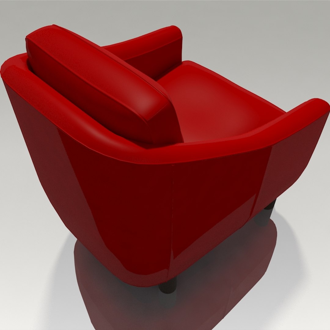 3D Red Leather Easy Chair - TurboSquid 1216019