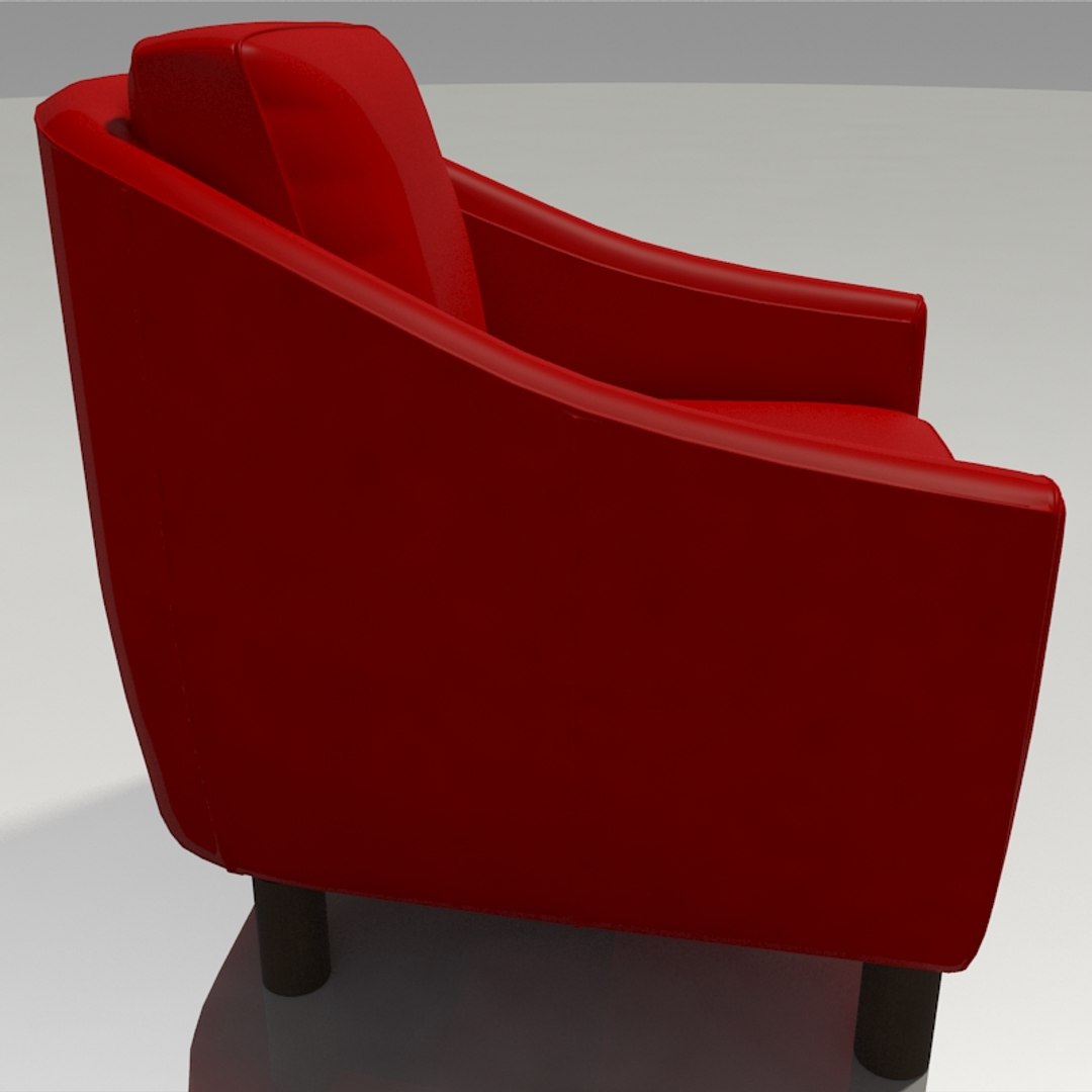 3D Red Leather Easy Chair - TurboSquid 1216019