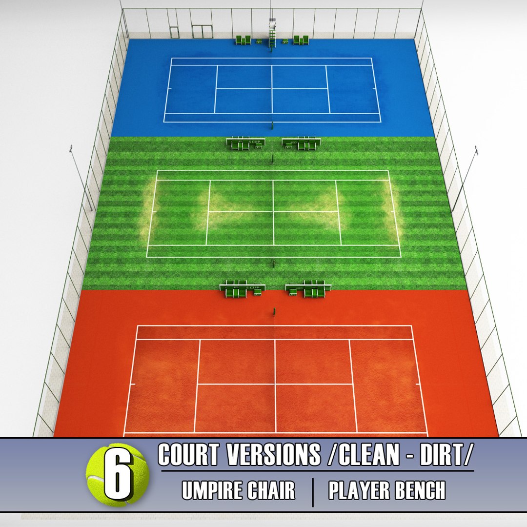 3d Tennis Court Stadium Arena Model