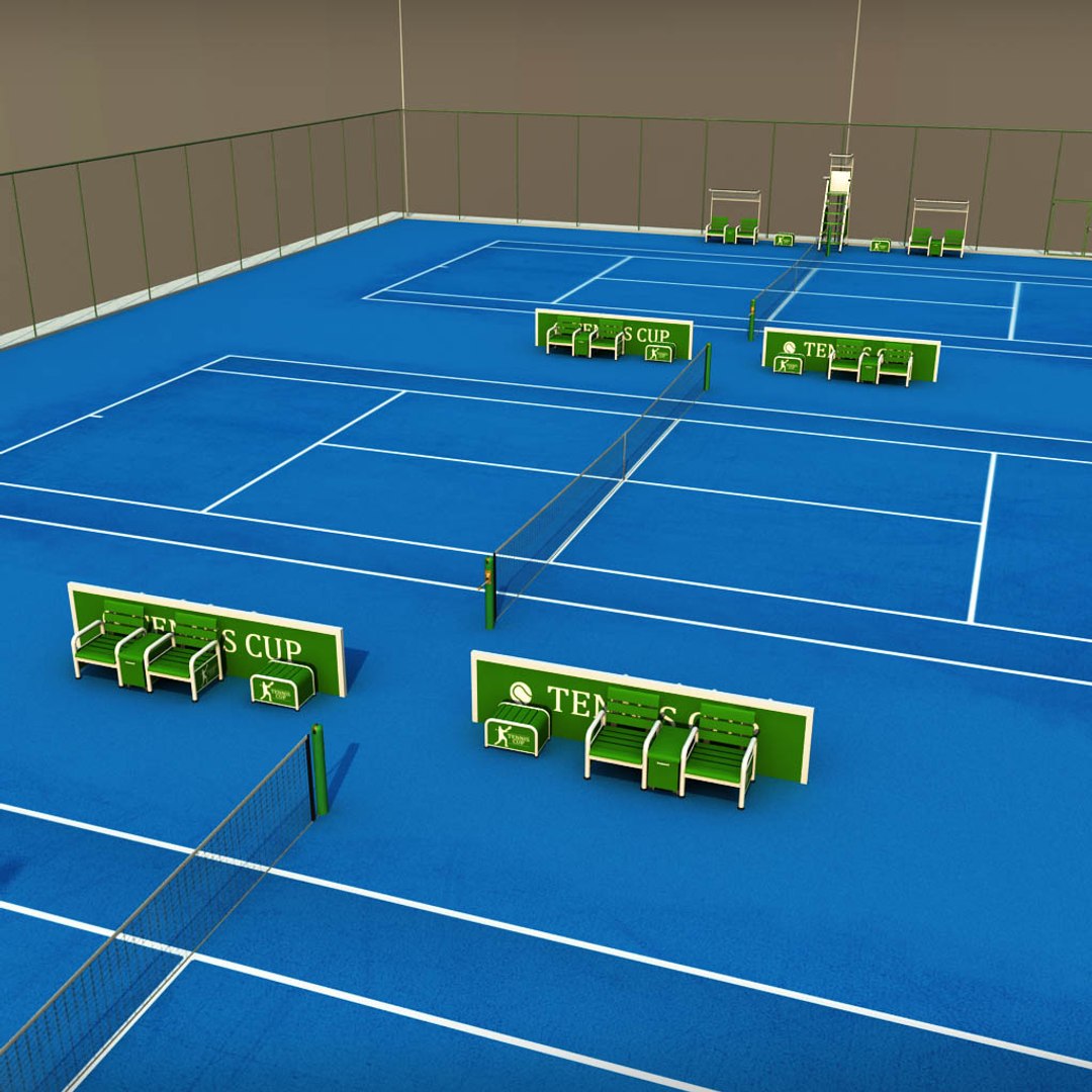 3d Tennis Court Stadium Arena Model