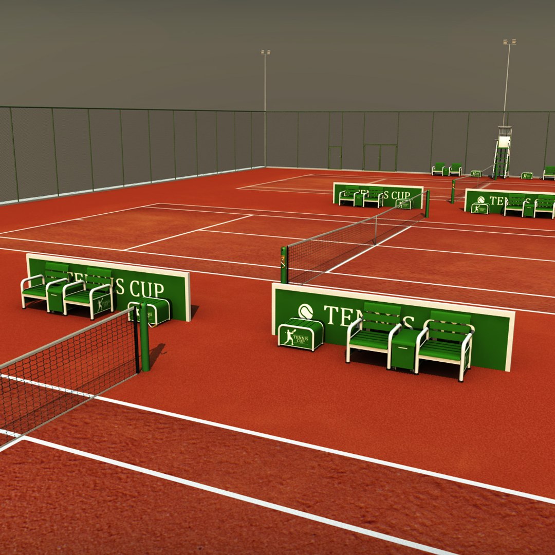 3d Tennis Court Stadium Arena Model