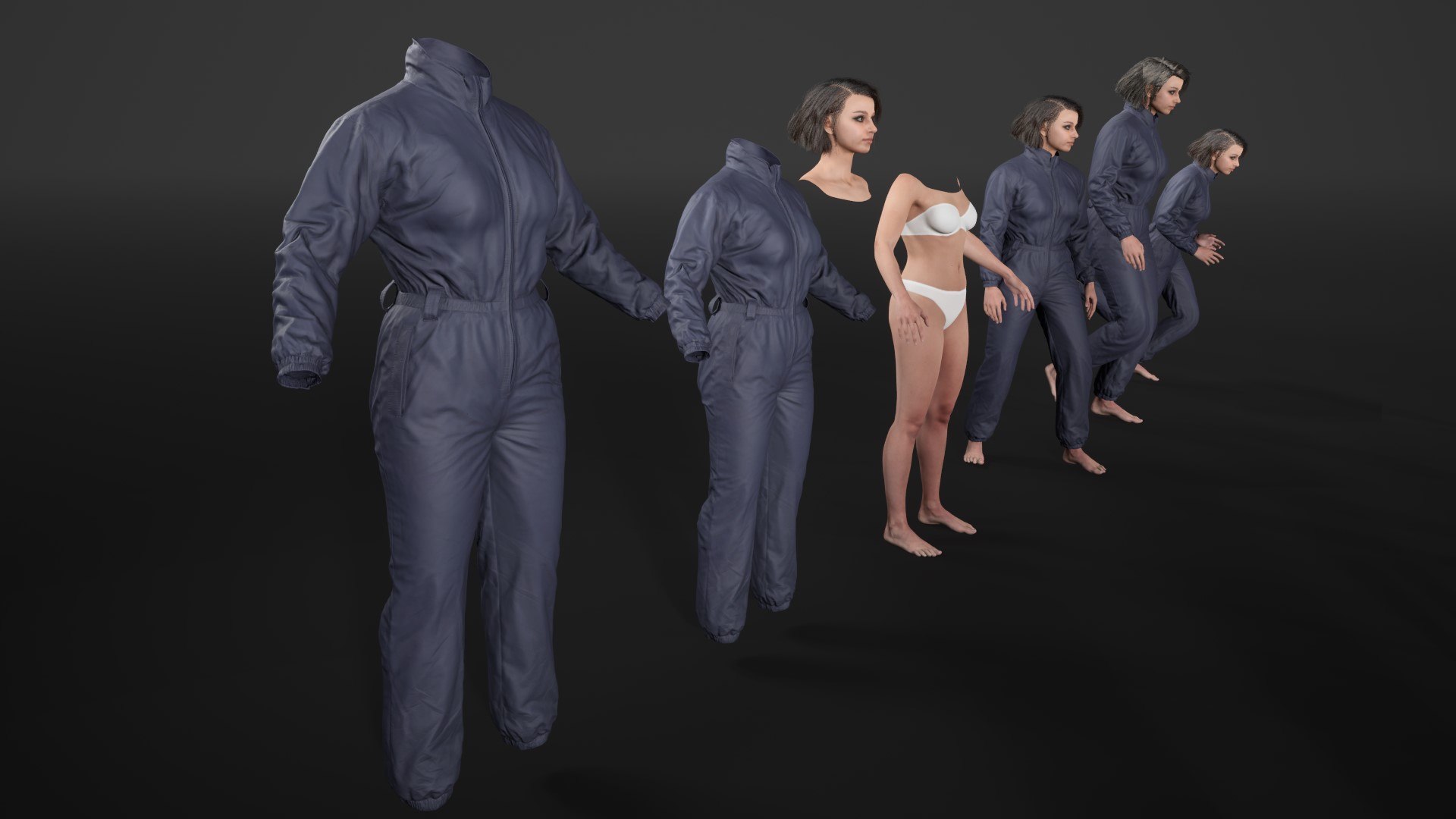 3D Model Jumpsuit 1 - MaleFemale MH UE5 Skeletons - Rigged - TurboSquid 2262687