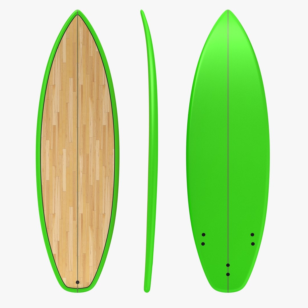 realistic surfboard green 3d max