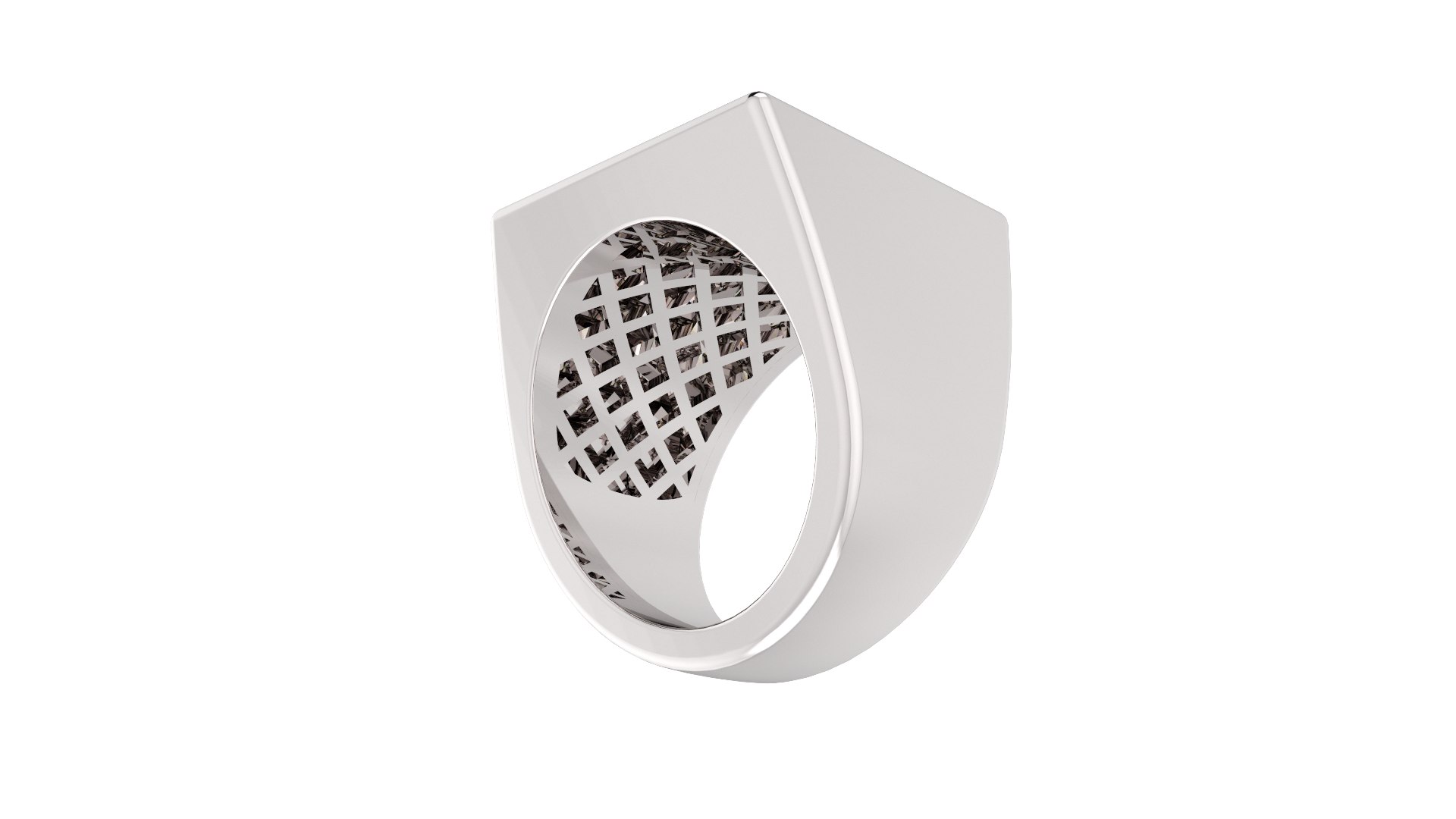 3D Square Signet Ring With Invisible Setting Stones - TurboSquid 2080314