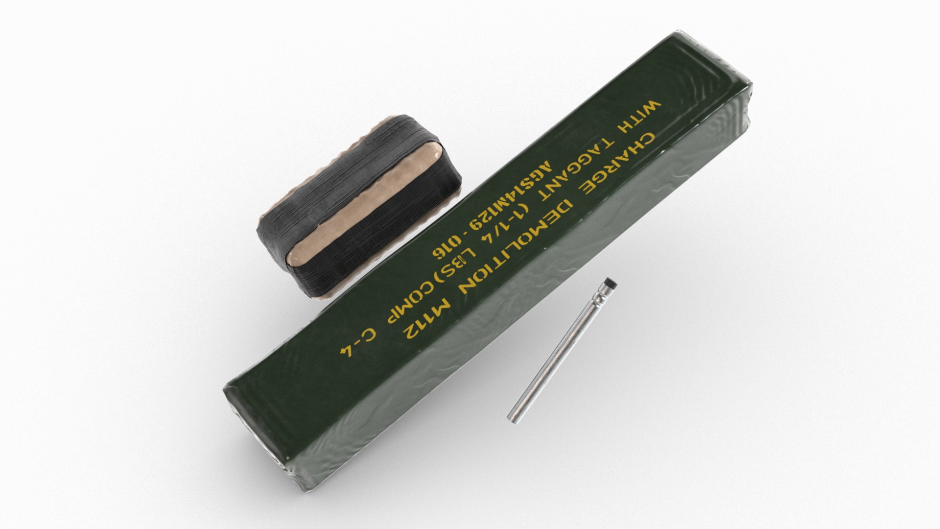 C4 Explosive With Detonator Model - TurboSquid 2293502