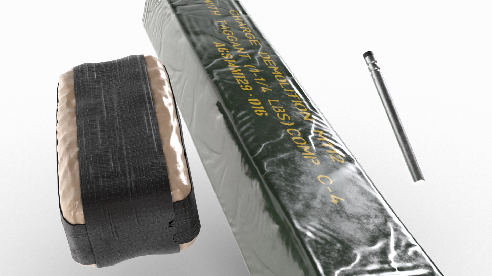 C4 Explosive With Detonator Model - TurboSquid 2293502