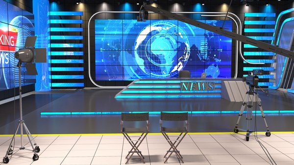 3D Production Control Room and TV Studio News - TurboSquid 1804320