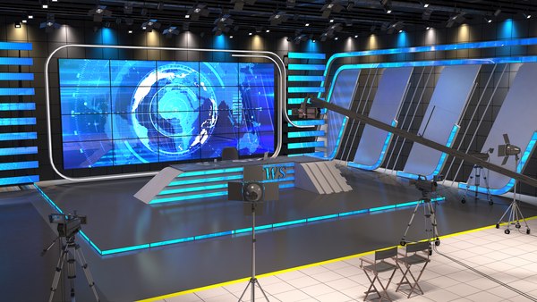 3D Production Control Room and TV Studio News - TurboSquid 1804320