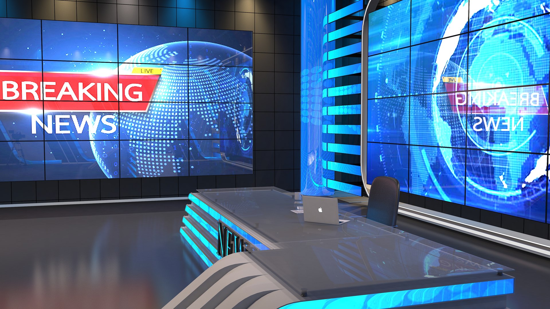 3D Production Control Room and TV Studio News - TurboSquid 1804320