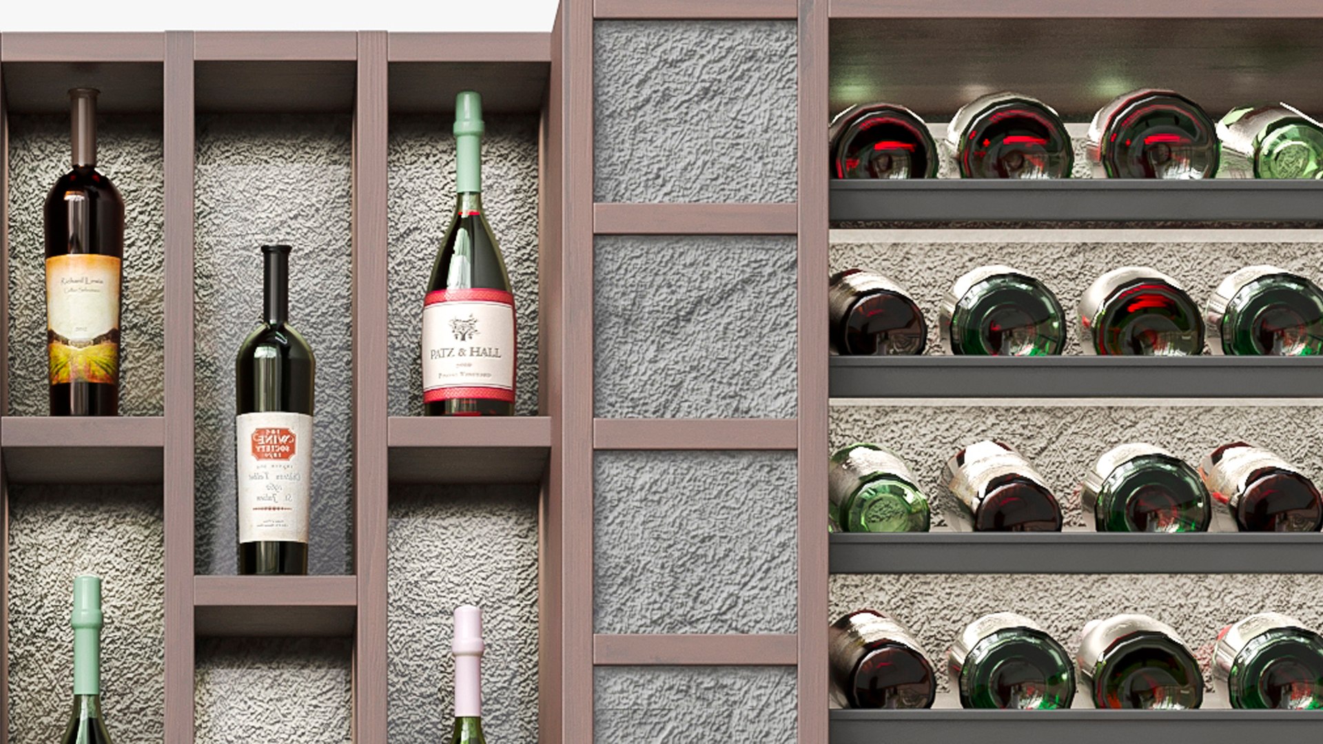 3D Model Large Rack With Collection Wine - TurboSquid 2054978