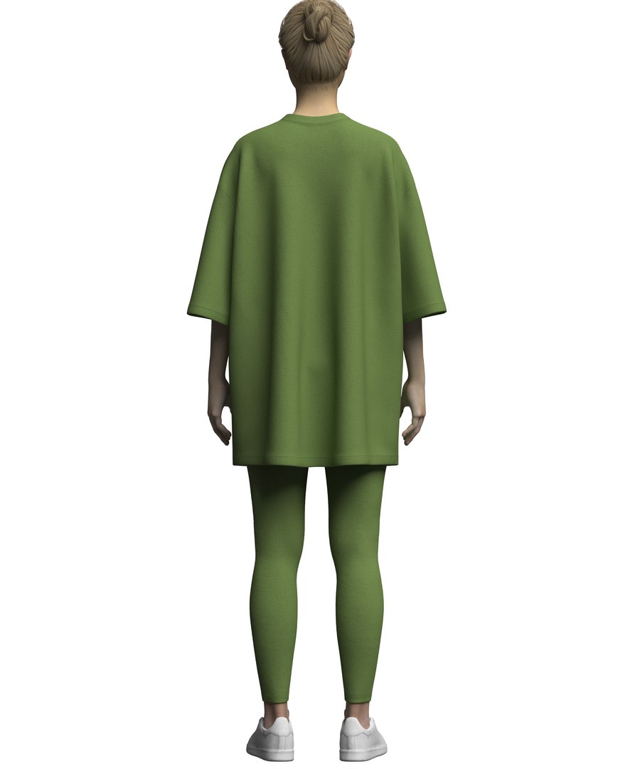 Female T-Shirt And Legging 3D Model 3D Model - TurboSquid 2281100