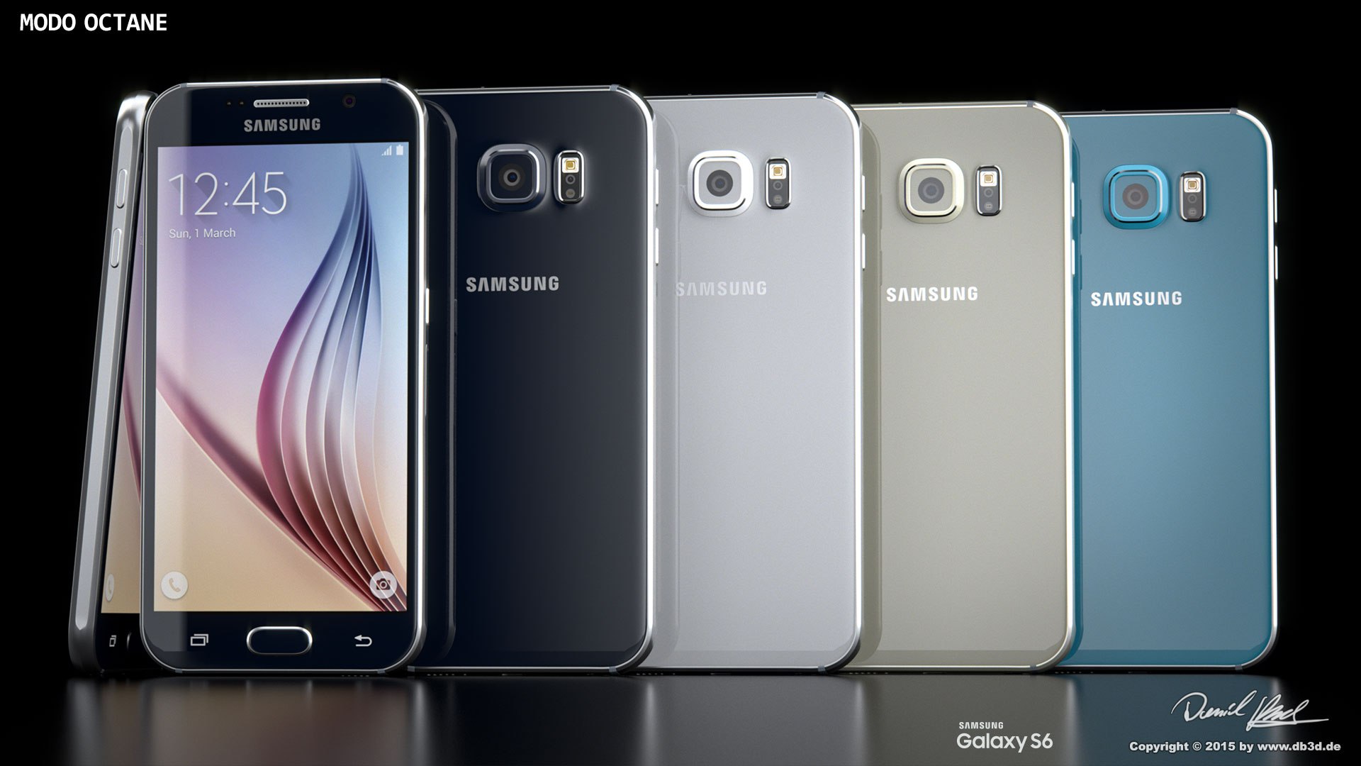 modo octane samsung galaxy 3d model