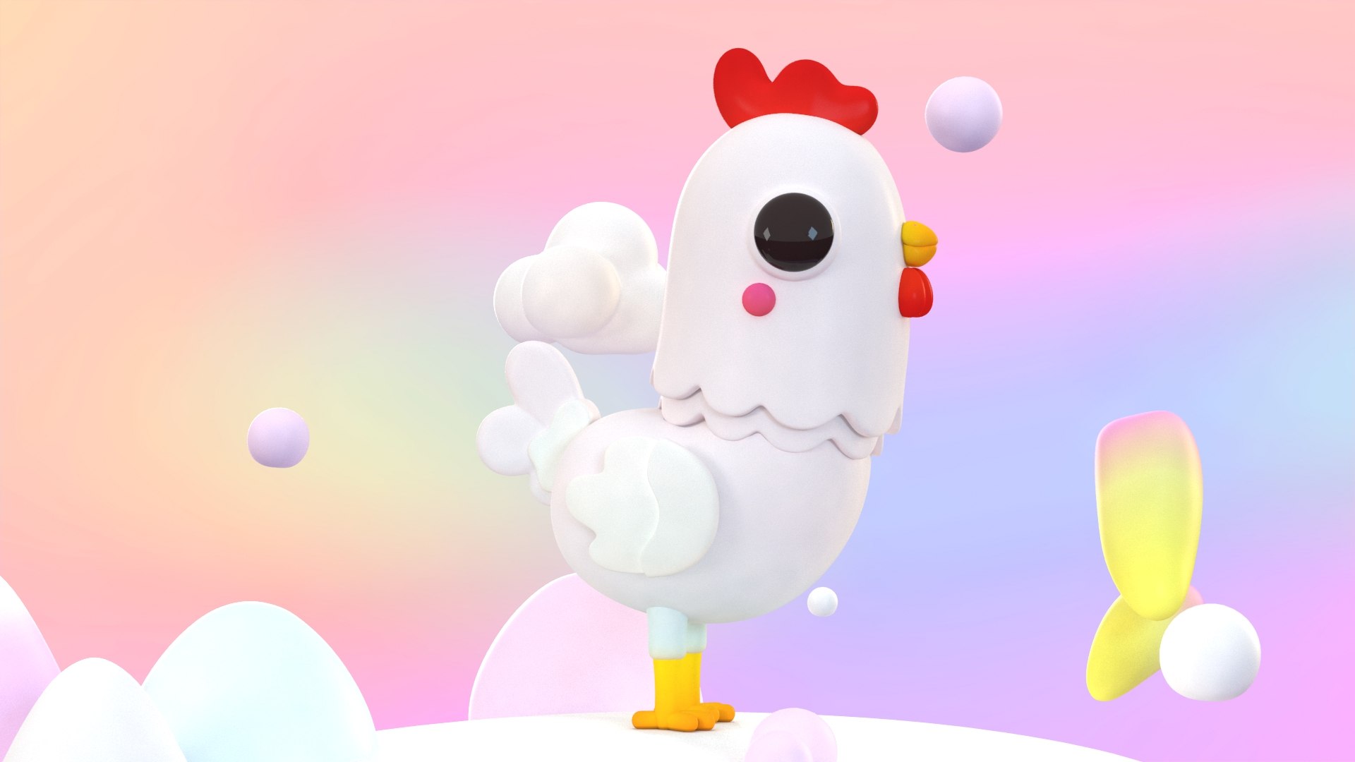 Cute Cartoon Chicken 3D Model - TurboSquid 1692462