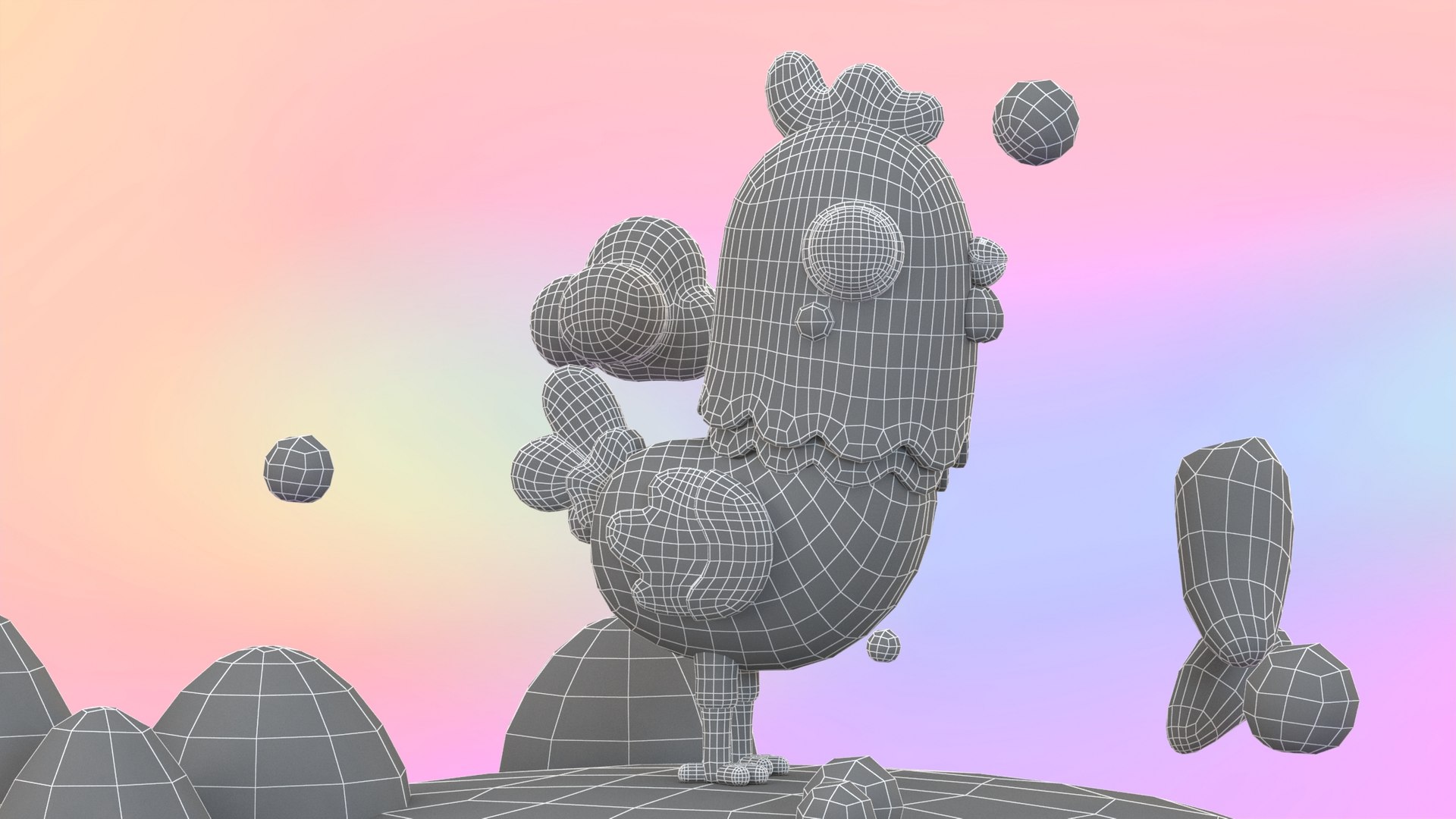 Cute Cartoon Chicken 3D Model - TurboSquid 1692462