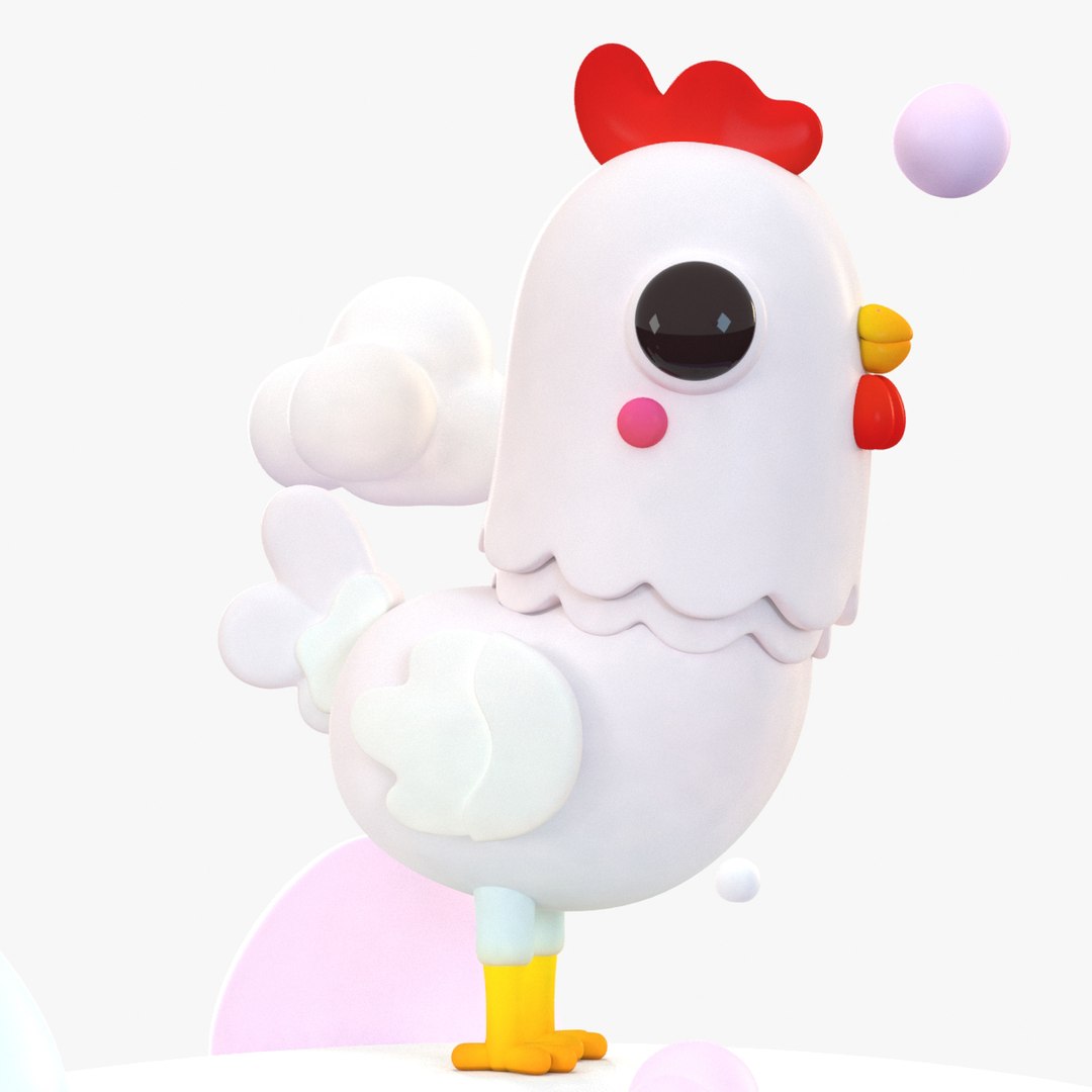 Cute cartoon chicken 3D model - TurboSquid 1692462