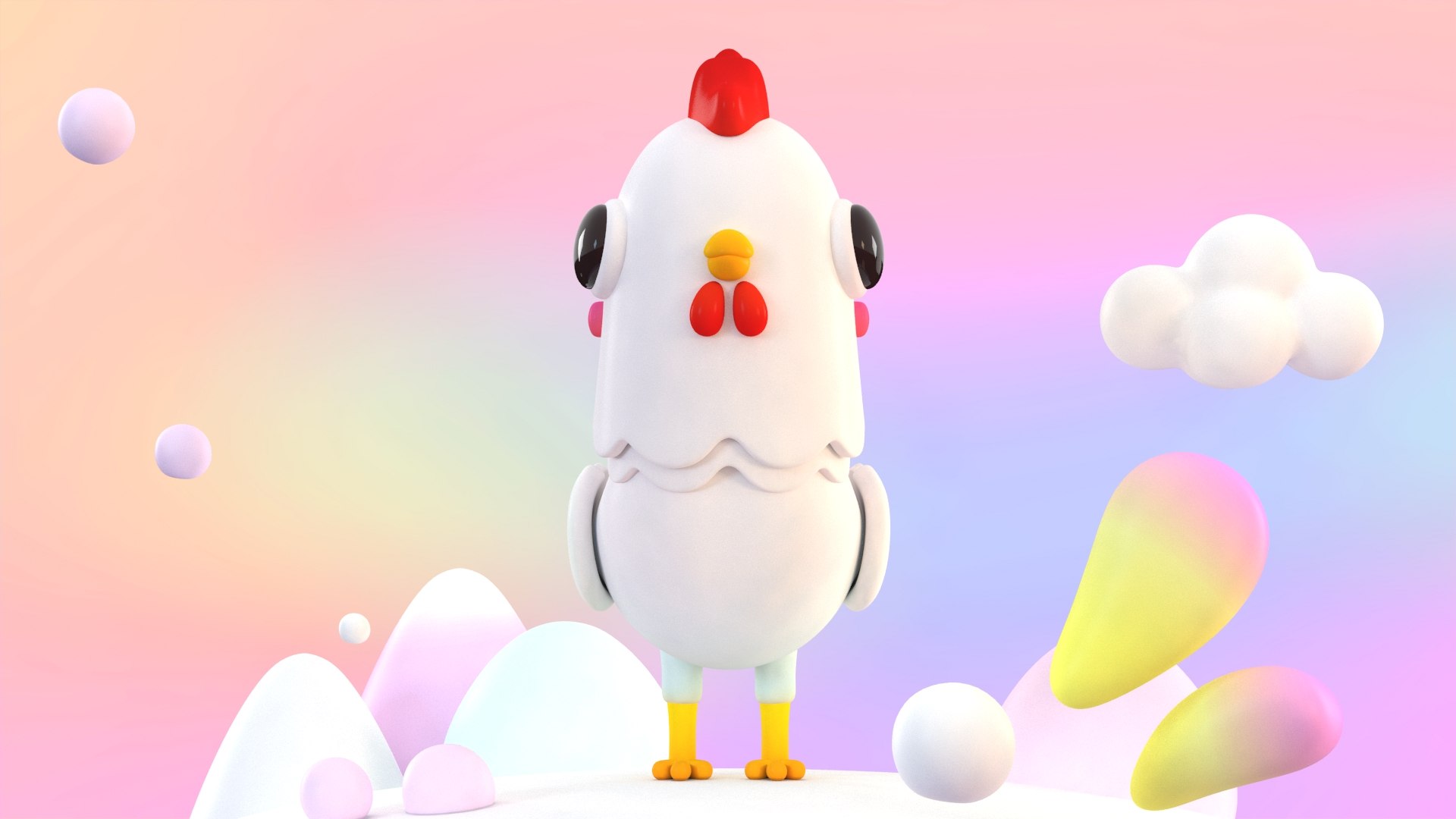 Cute Cartoon Chicken 3D Model - TurboSquid 1692462