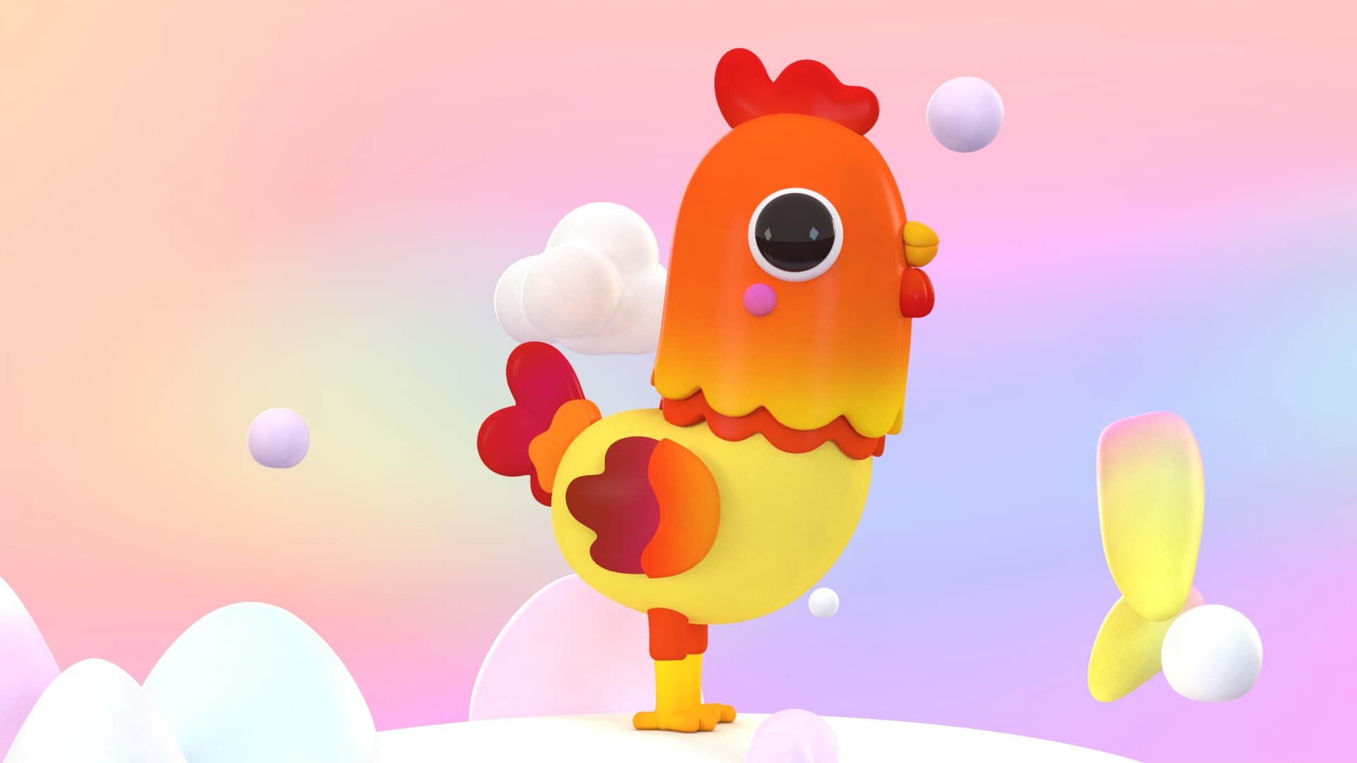 Cute Cartoon Chicken 3D Model - TurboSquid 1692462
