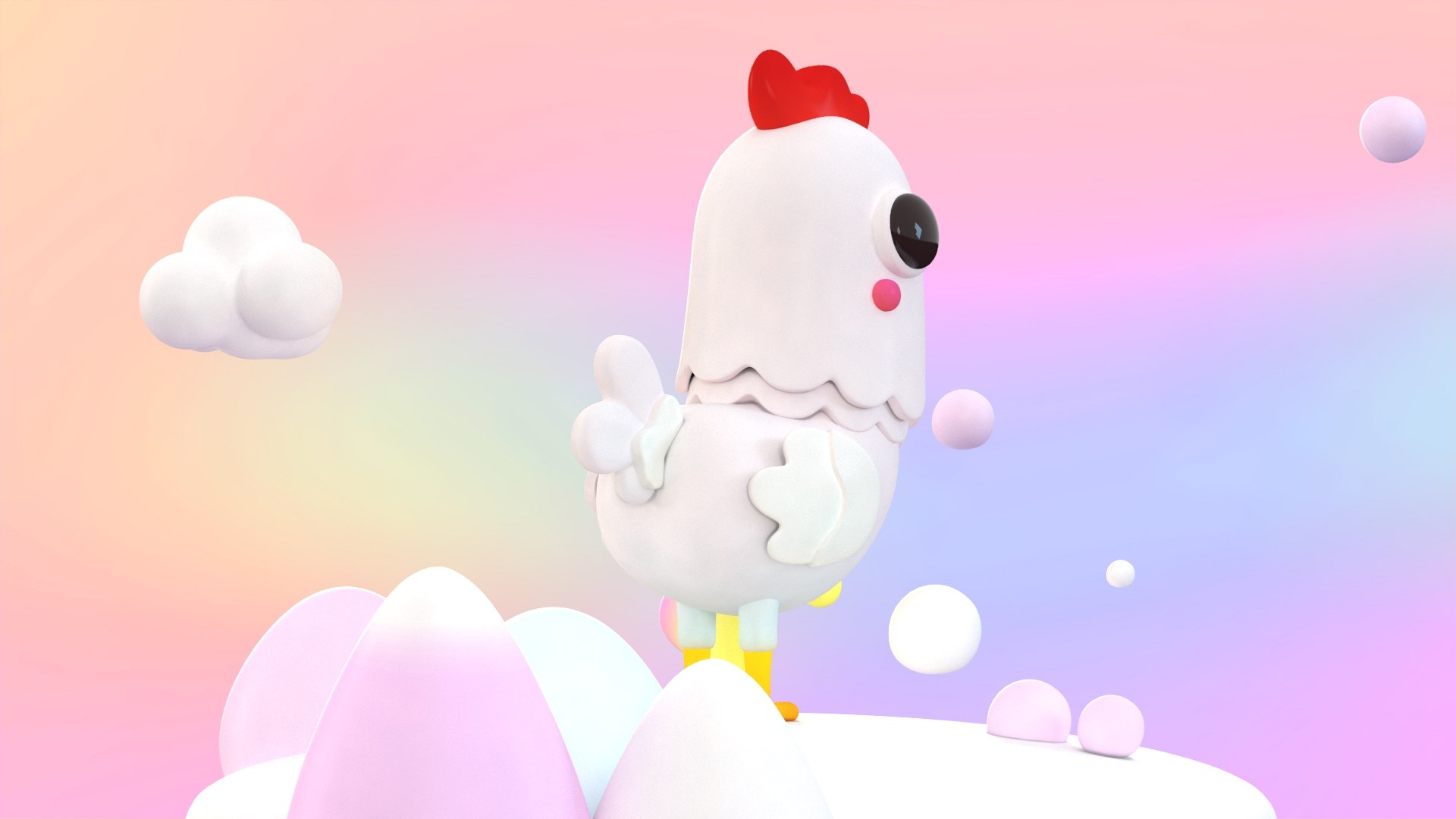 Cute Cartoon Chicken 3D Model - TurboSquid 1692462