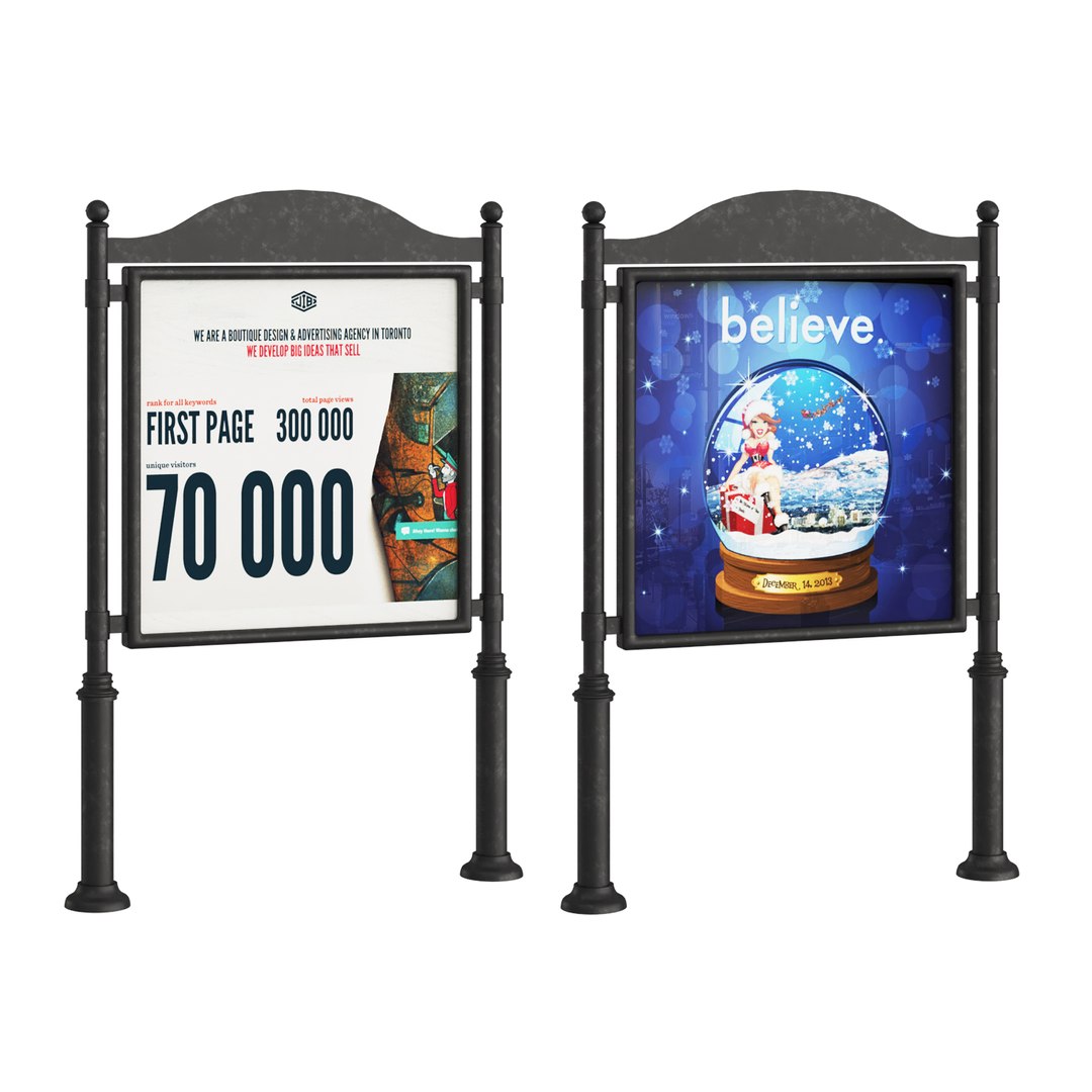 Advertising Shields Signboard 3D Model - TurboSquid 1643351