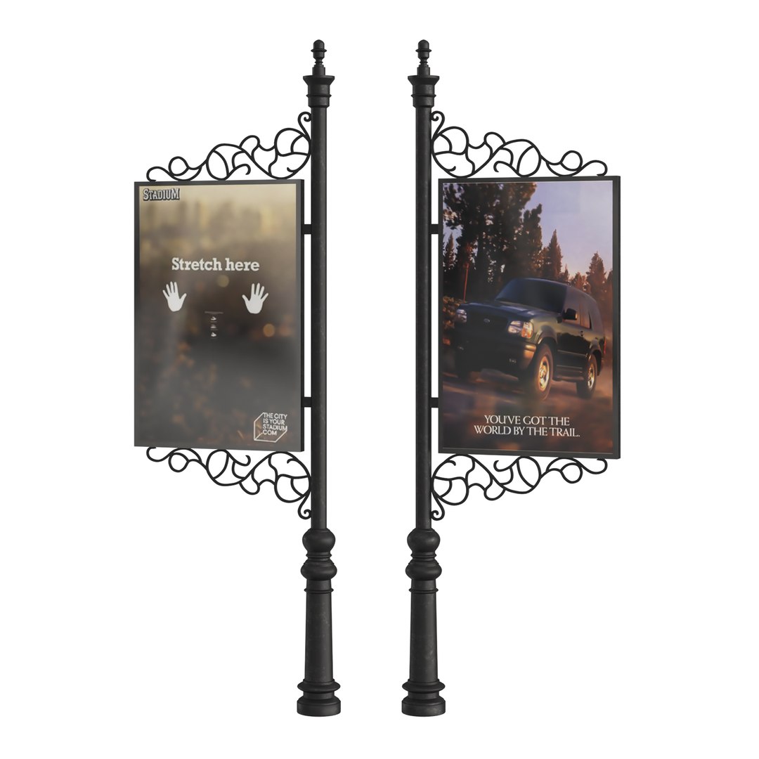 Advertising Shields Signboard 3D Model - TurboSquid 1643351