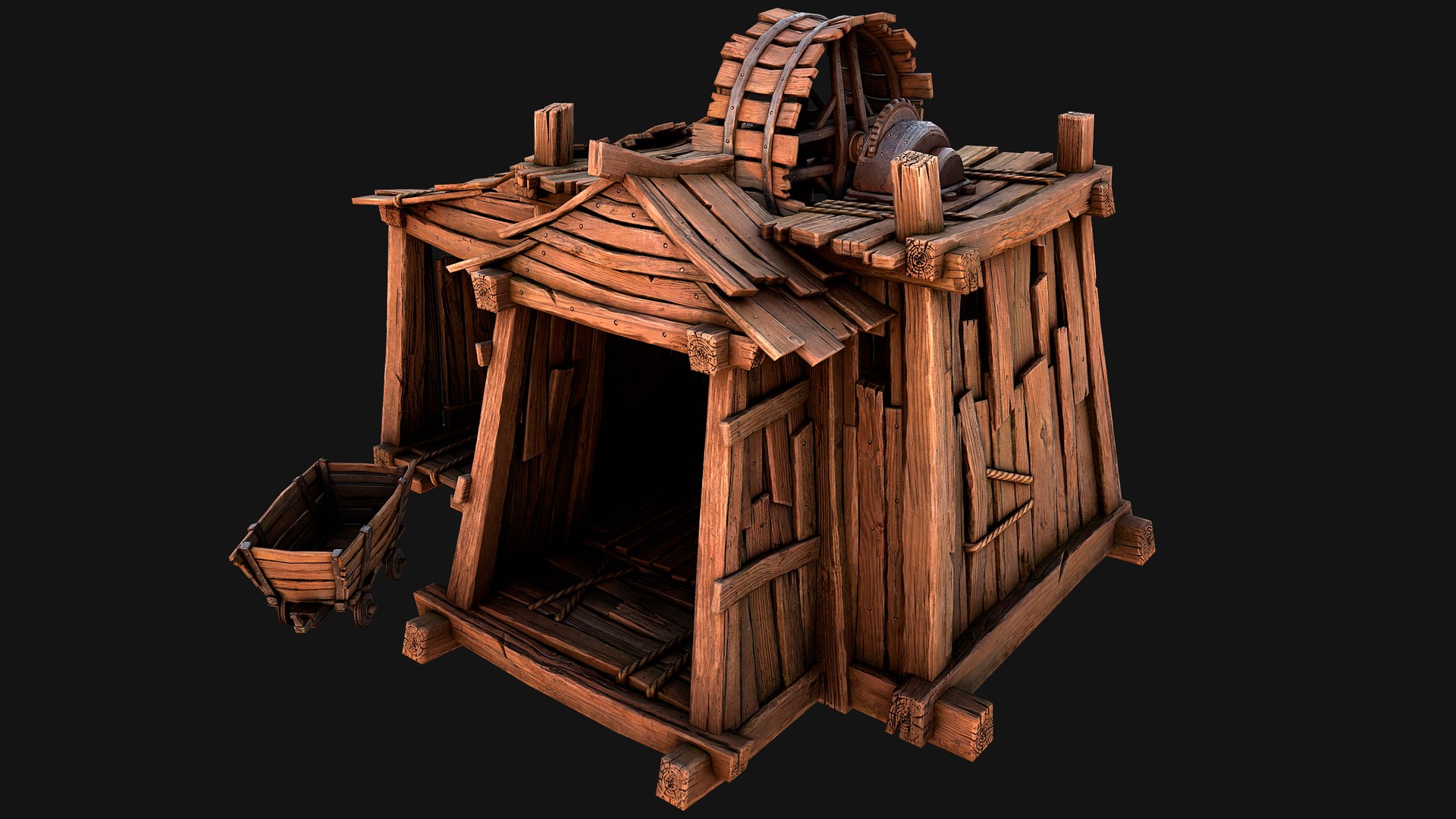 Medieval Mine Steampunk And Mining Cart 3D Model - TurboSquid 2257921