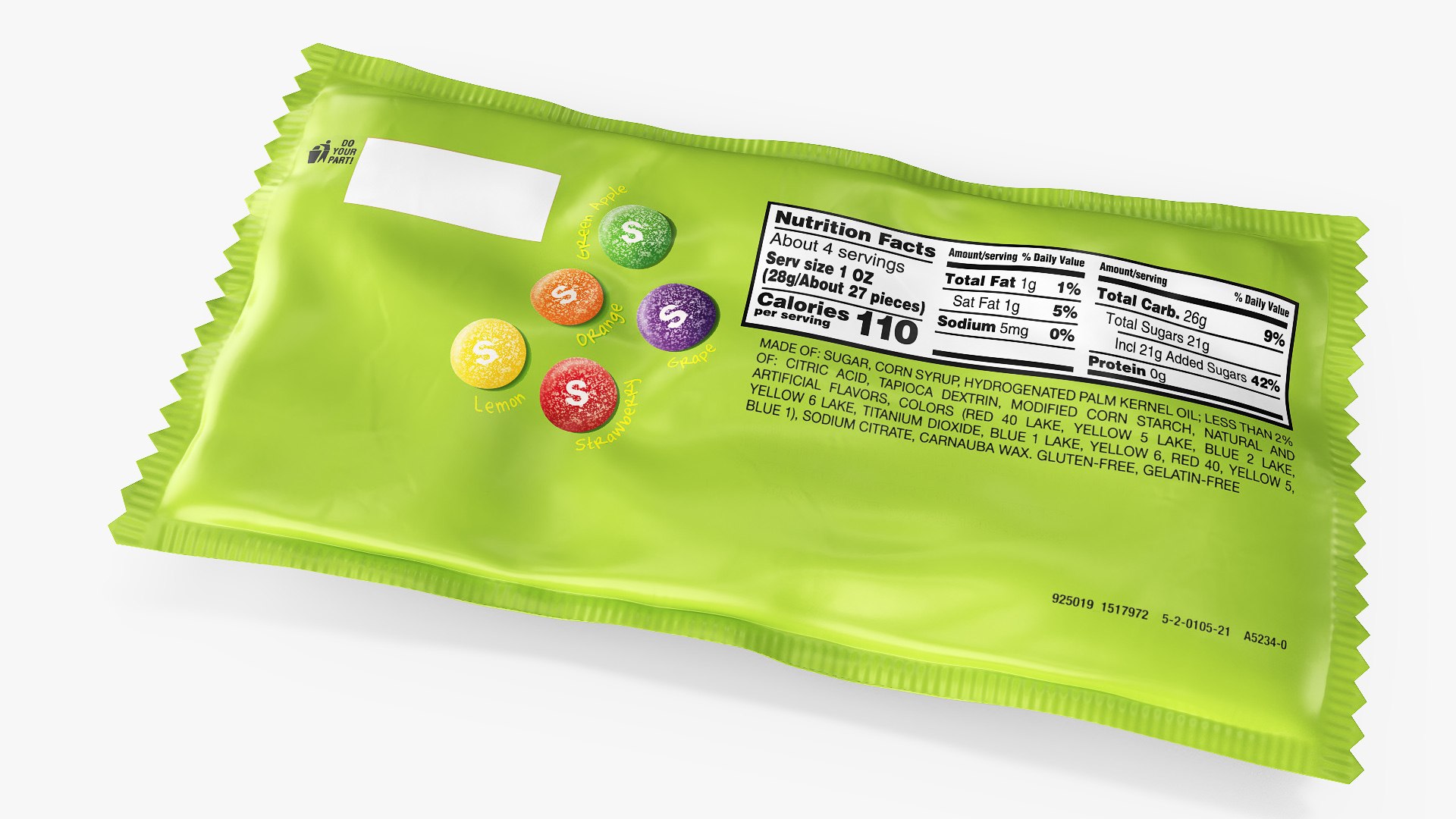 3D Skittles Sour Package Model - TurboSquid 2290811