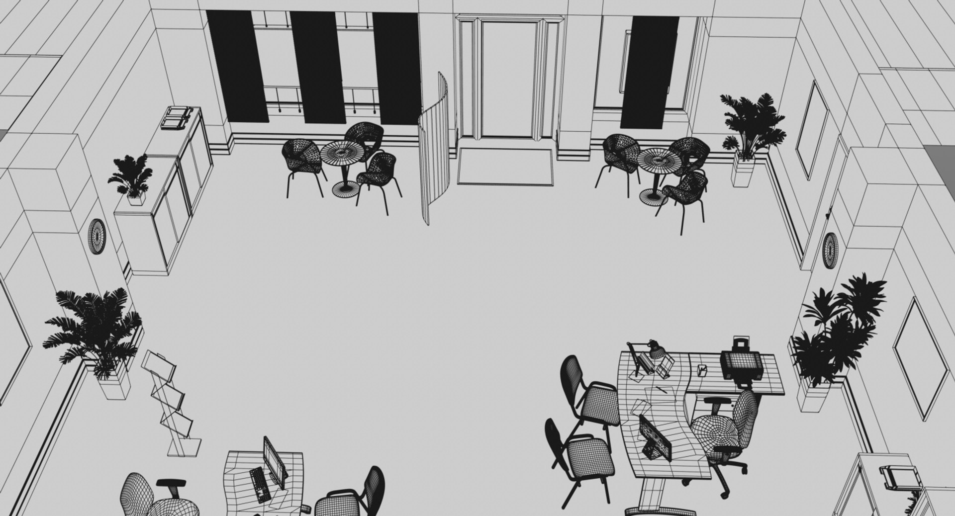 Bank interior 3D model - TurboSquid 1306060