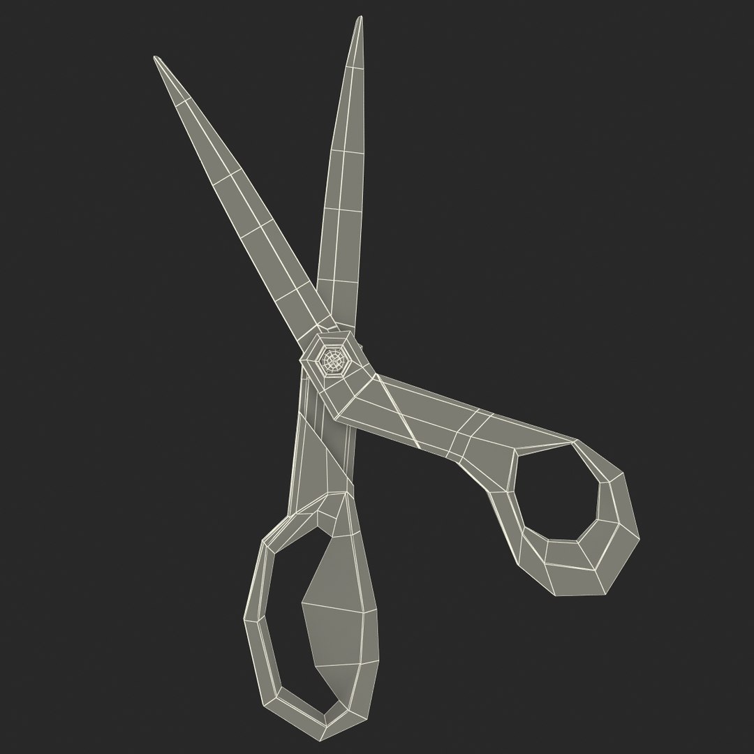 3d scissors red model