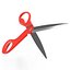 3d scissors red model