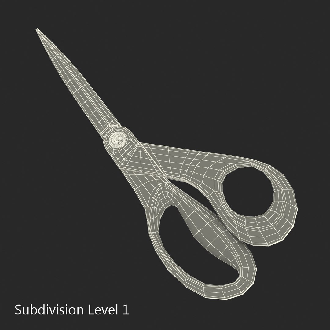 3d scissors red model
