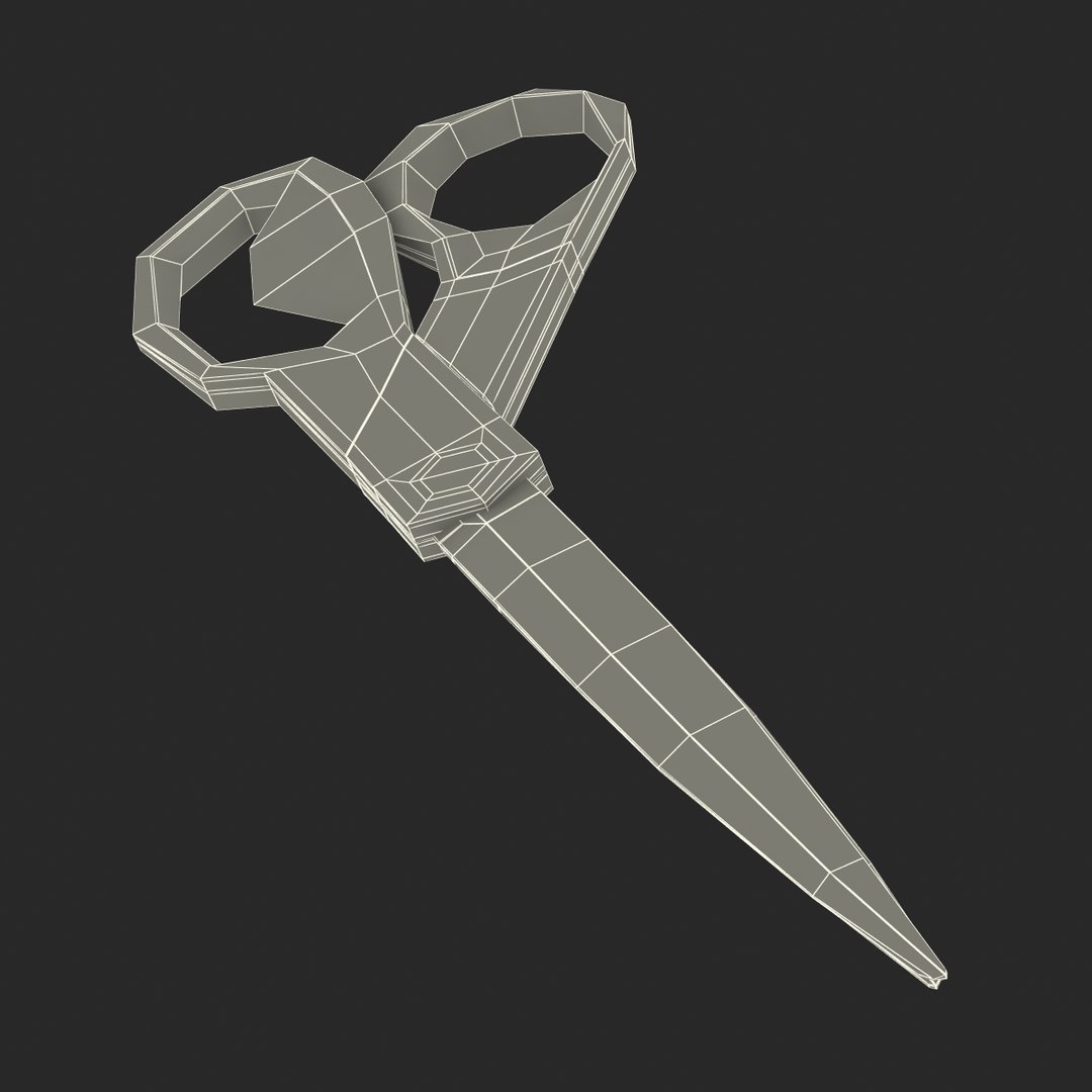 3d scissors red model