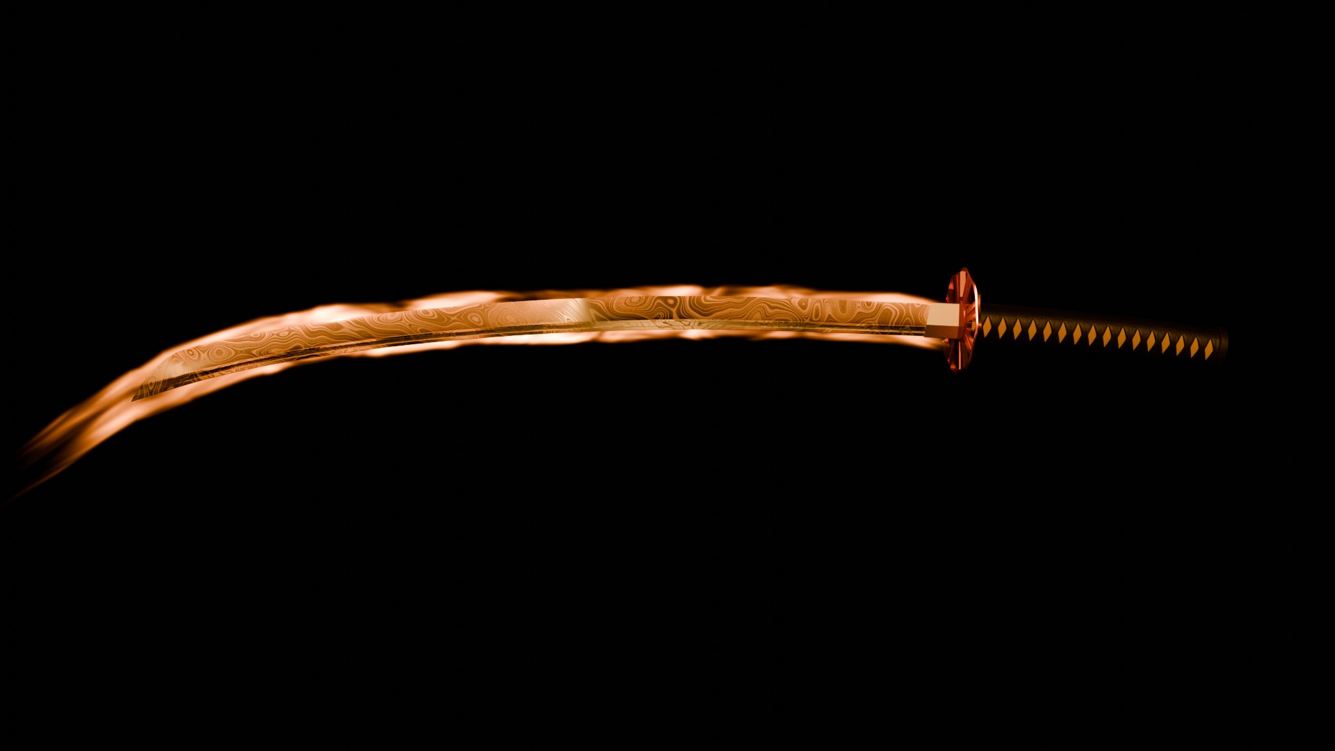 Katana - Fire Damascus 3D Model - TurboSquid 2248692