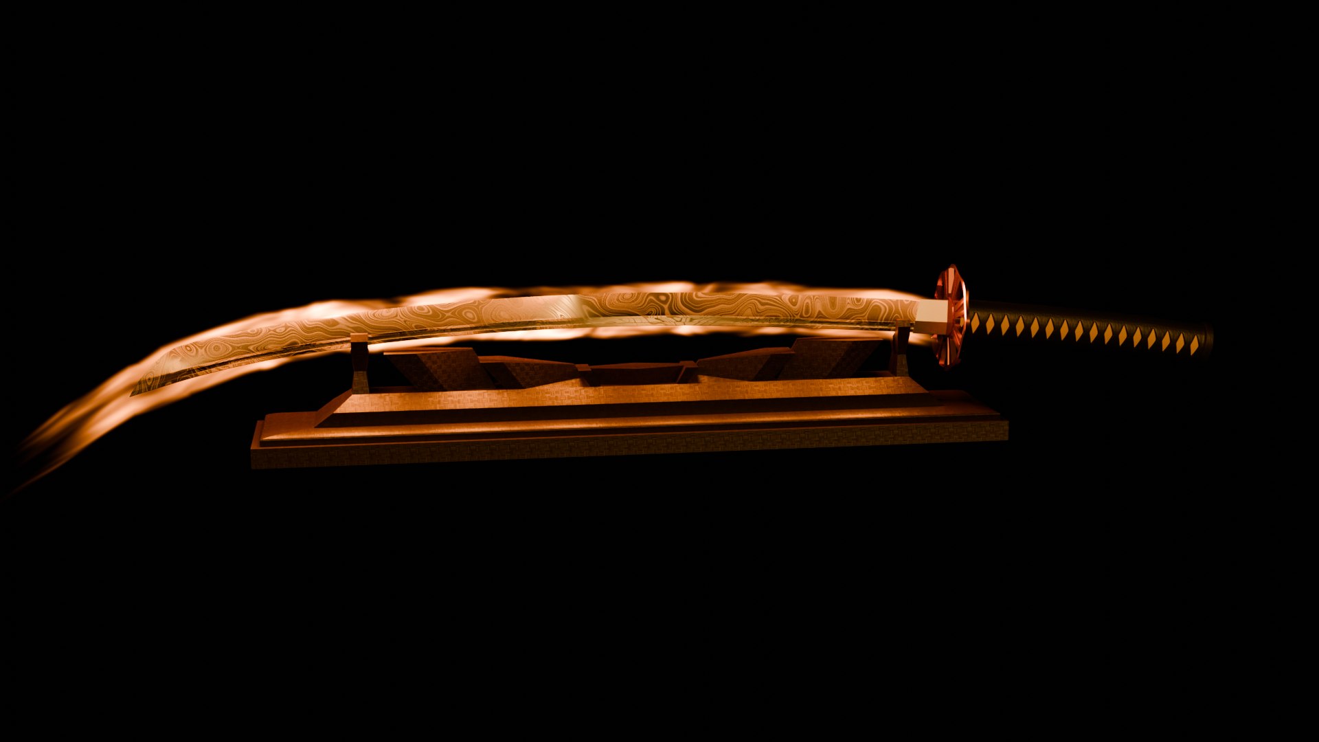 Katana - Fire Damascus 3D Model - TurboSquid 2248692