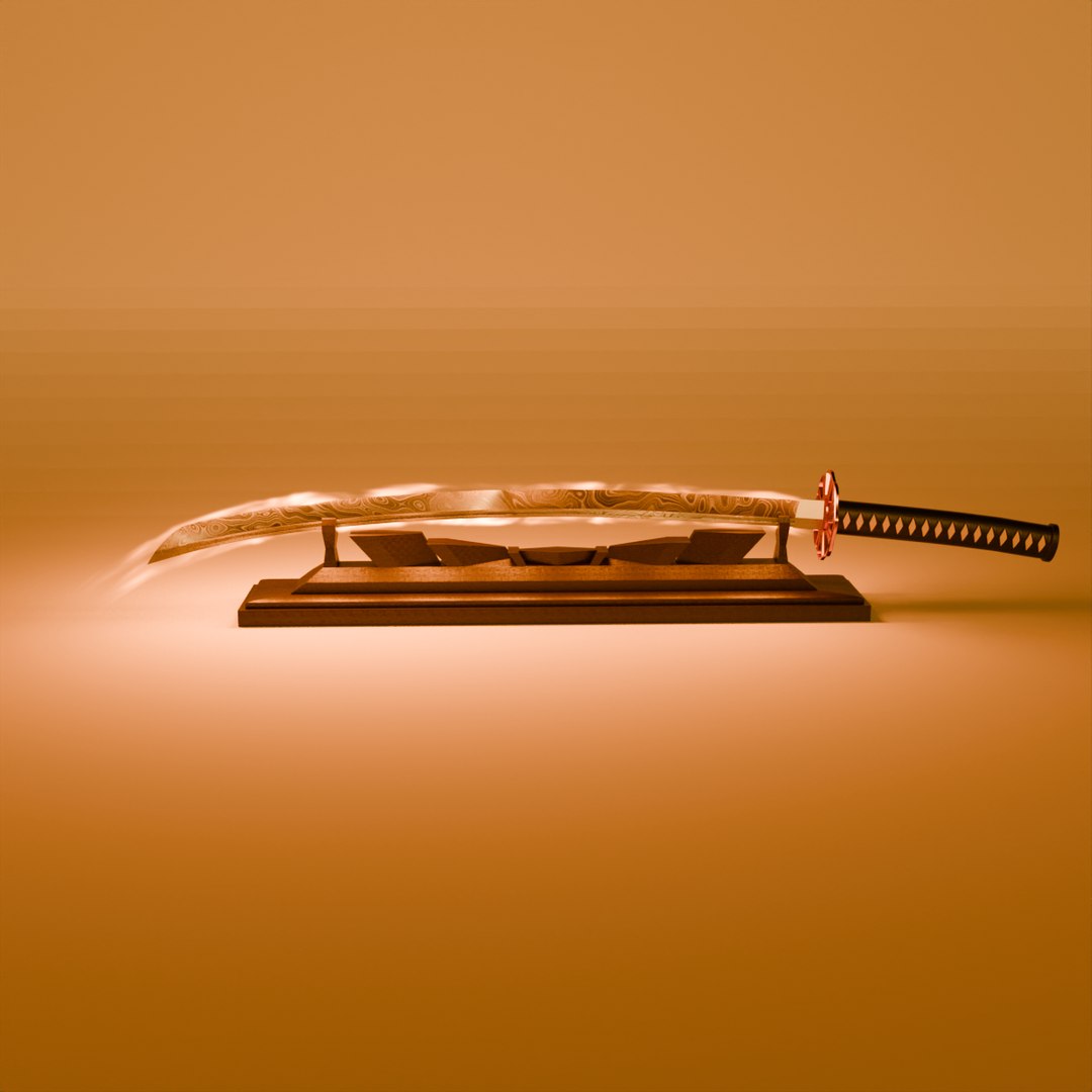 Katana - Fire Damascus 3D Model - TurboSquid 2248692