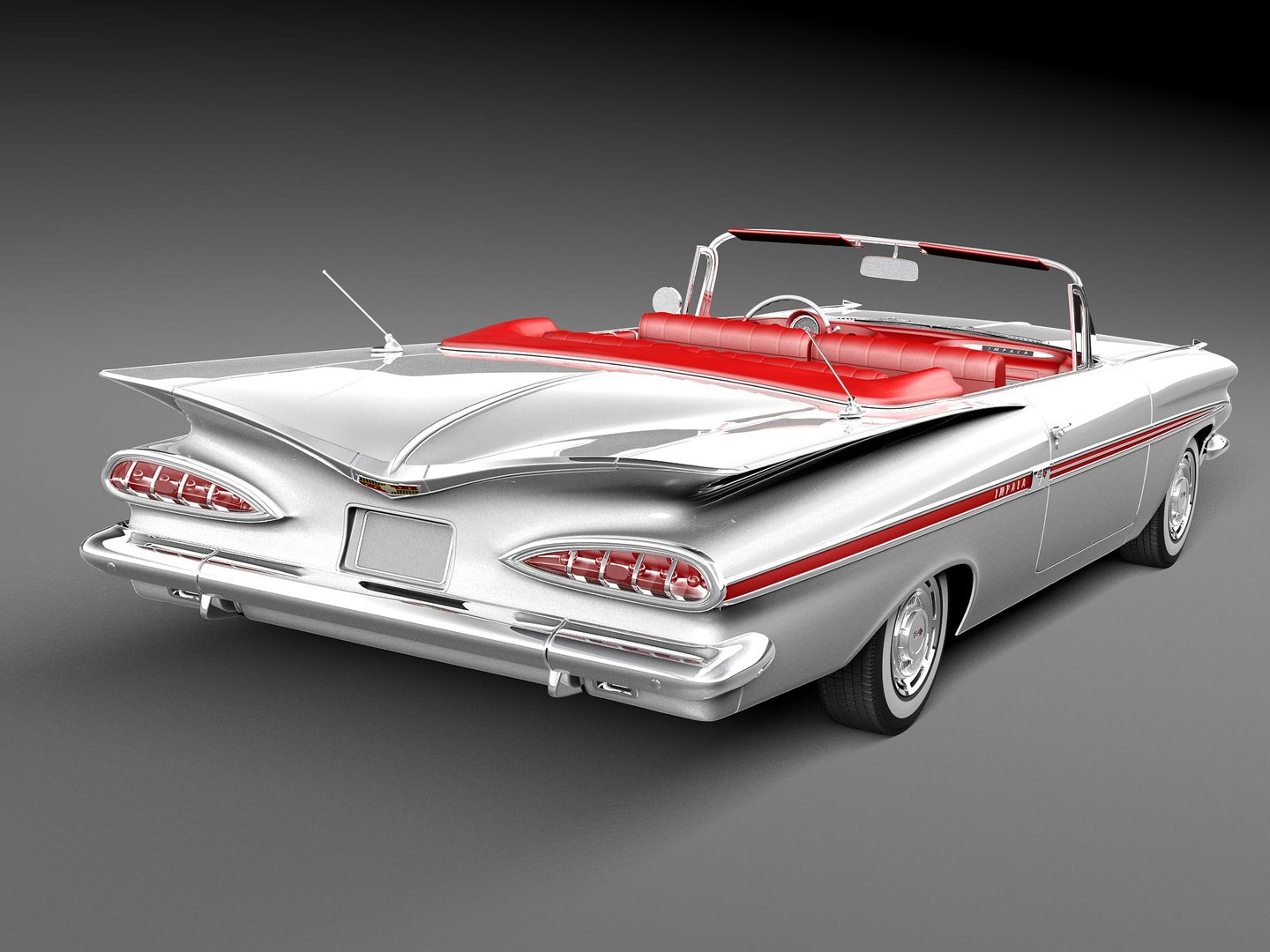 3d Chevrolet Impala Convertible 1959 Model