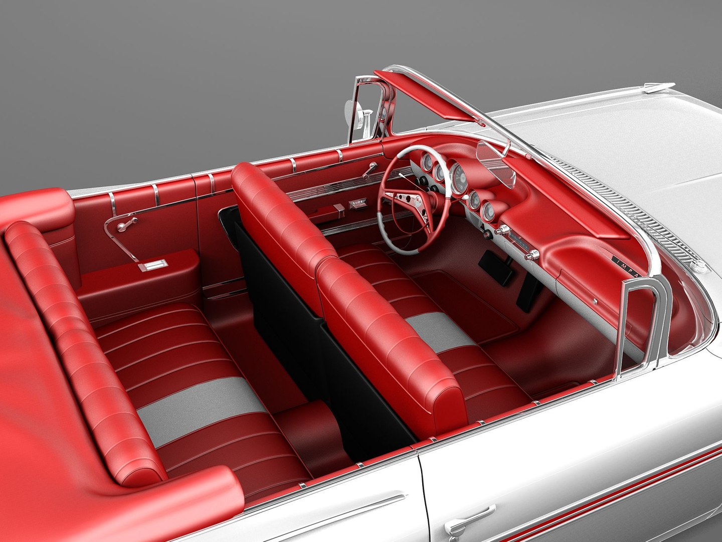 3d Chevrolet Impala Convertible 1959 Model