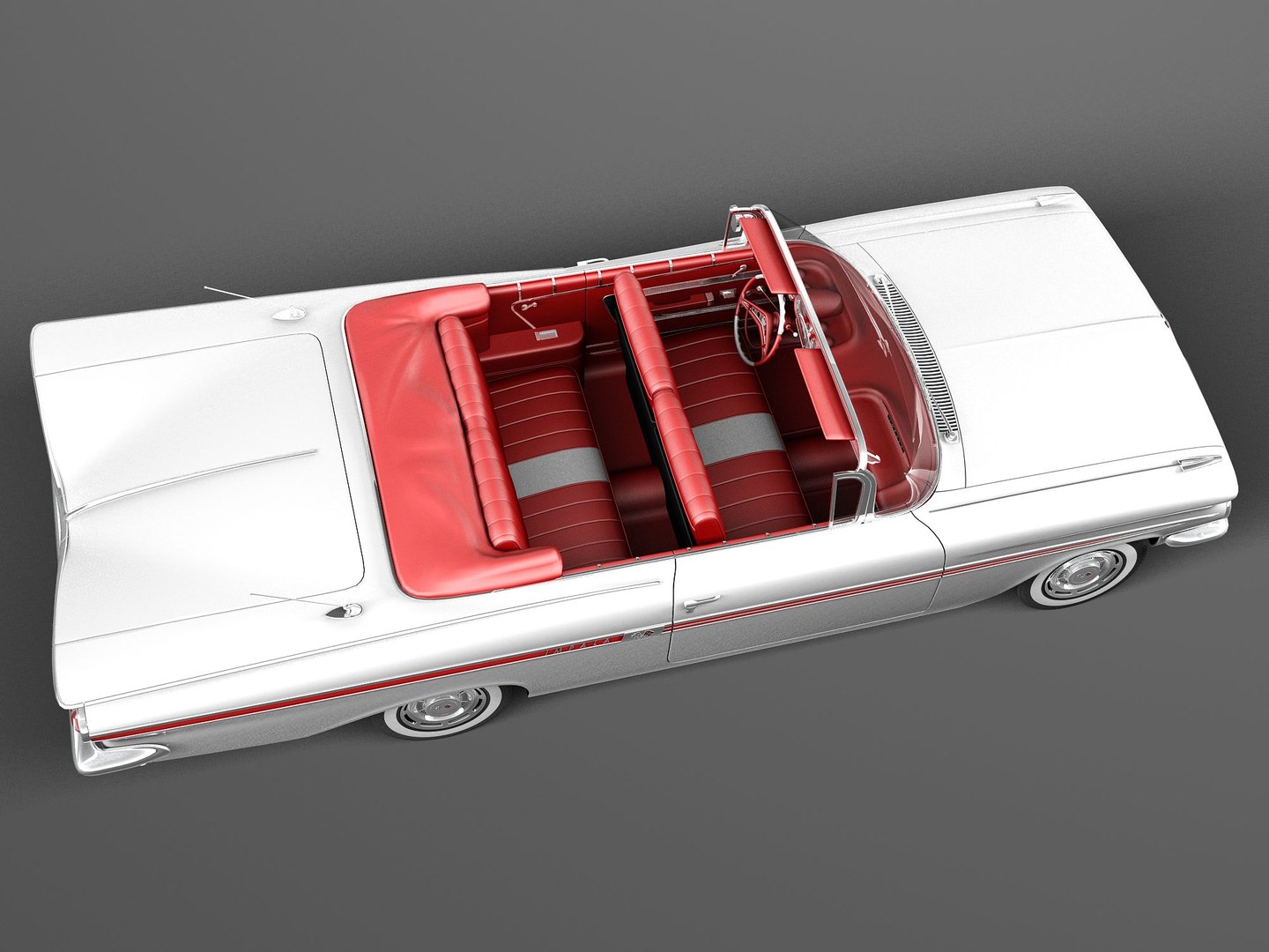 3d Chevrolet Impala Convertible 1959 Model