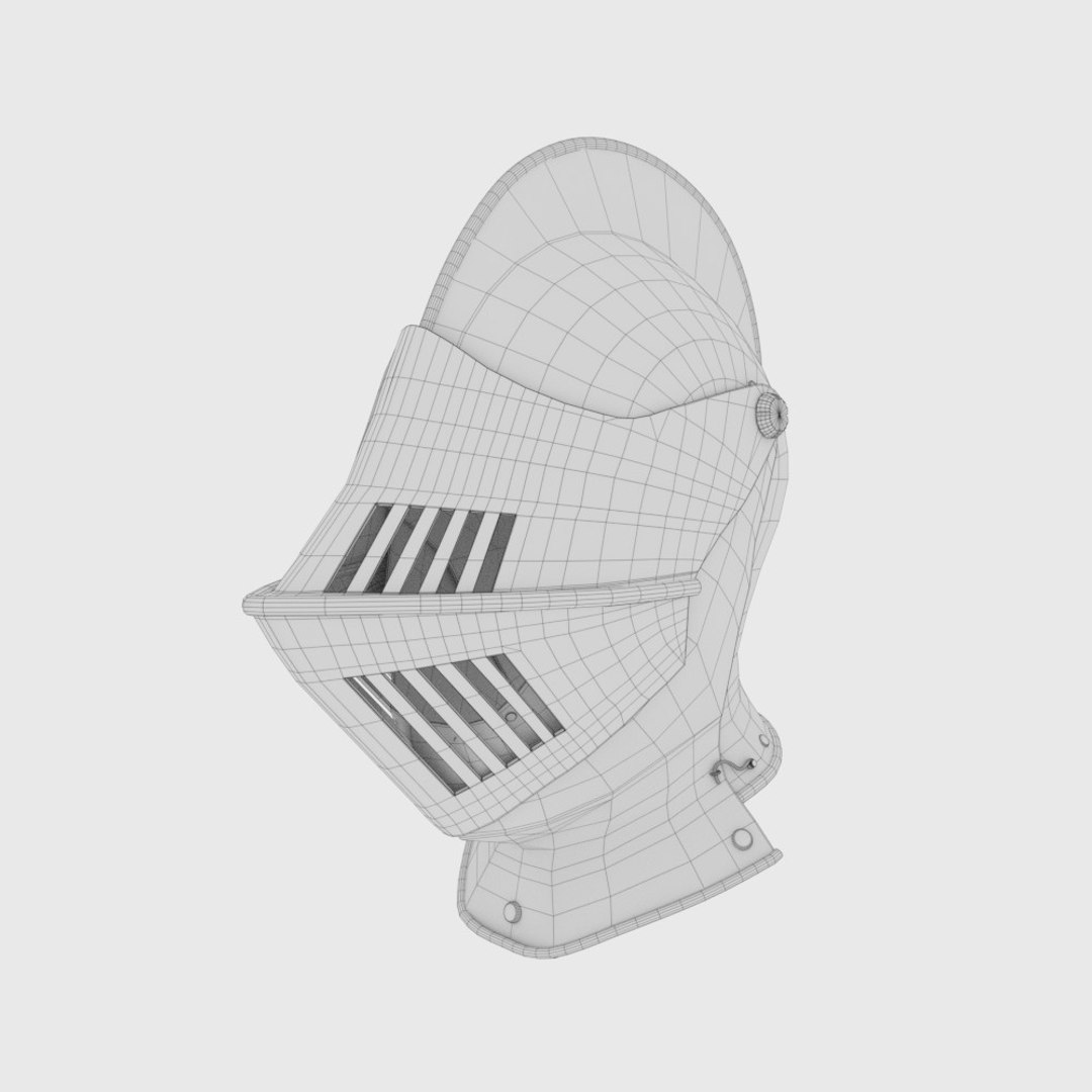 3D Model Medieval Knight Armet Helmet Visor - TurboSquid 1203114