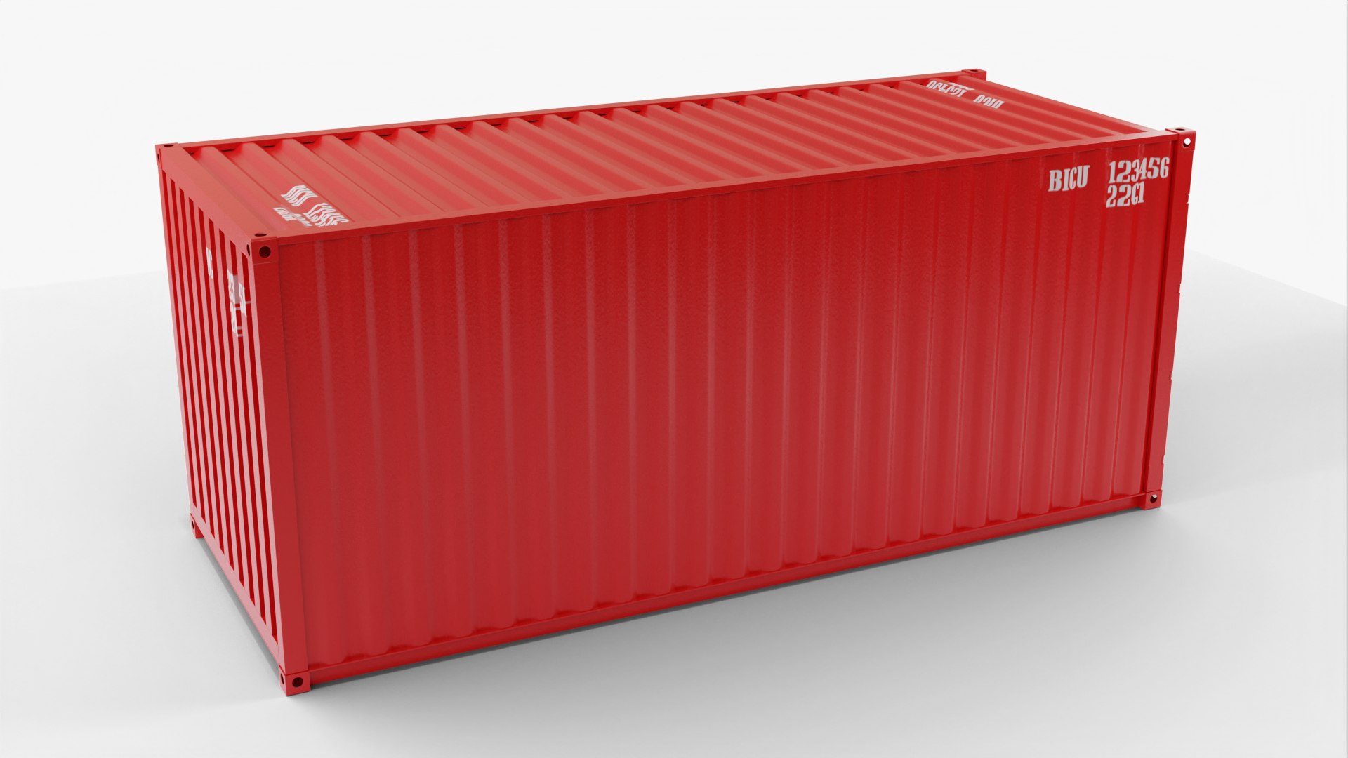 20Ft Cargo Container - Red - Clean 3D Model - TurboSquid 1973921