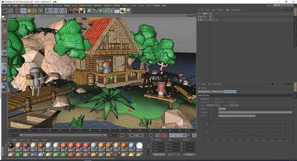 3D model Low Ploy opening scene Cartoon island scene island cartoon ...