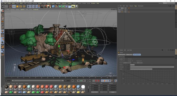 3D model Low Ploy opening scene Cartoon island scene island cartoon ...