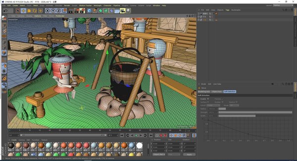3D model Low Ploy opening scene Cartoon island scene island cartoon ...